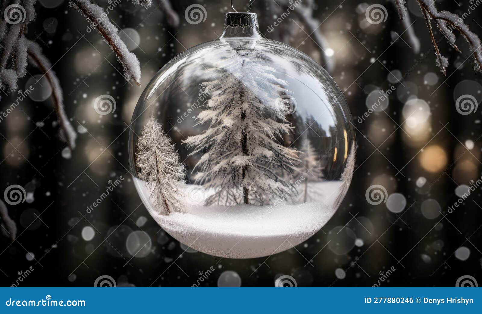 Enchanting Snow-covered World in Glass Sphere Creating Using Generative ...