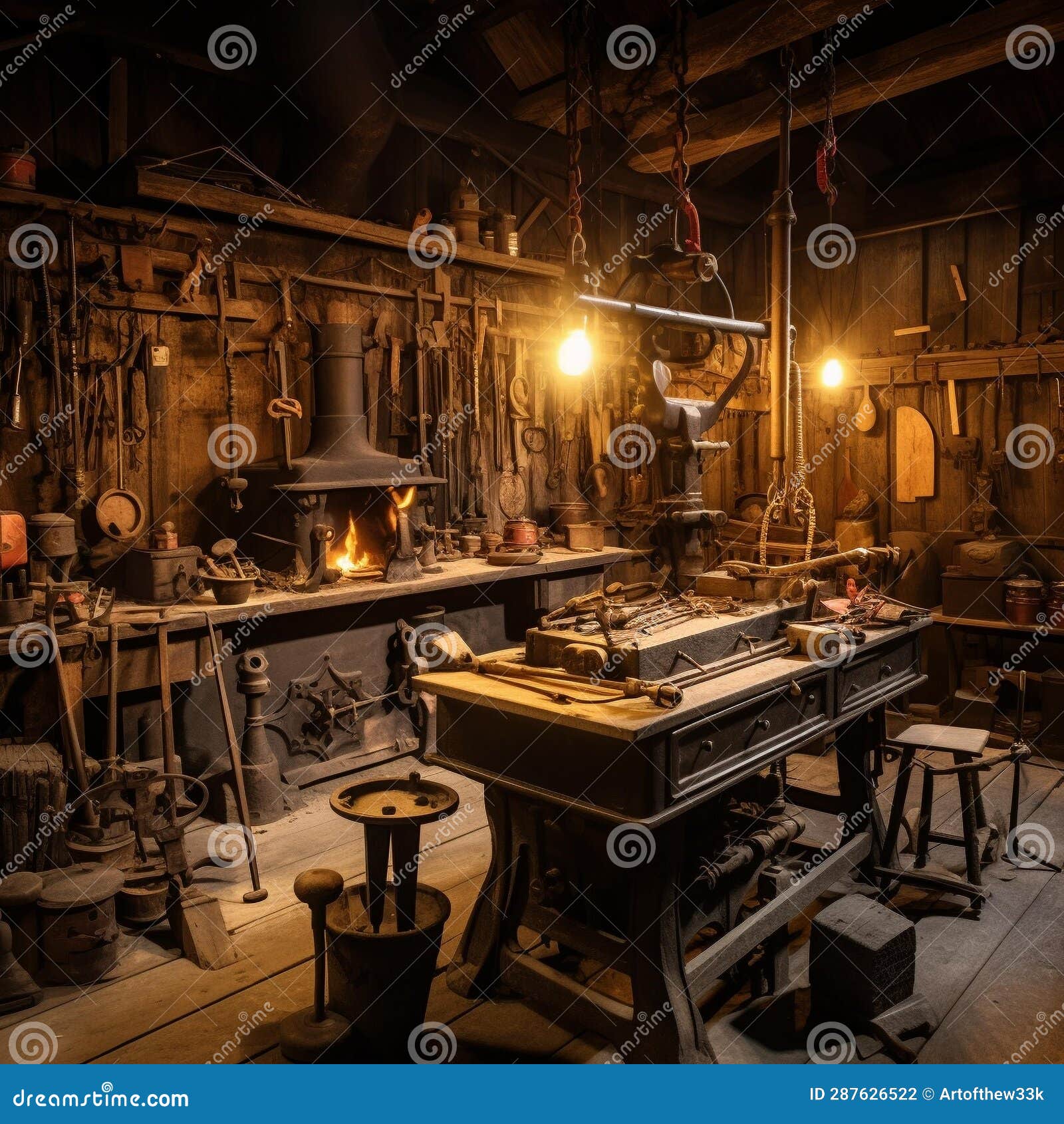 Enchanting Vintage Blacksmith Workshop: Craftsmanship Tools, Metalwork ...