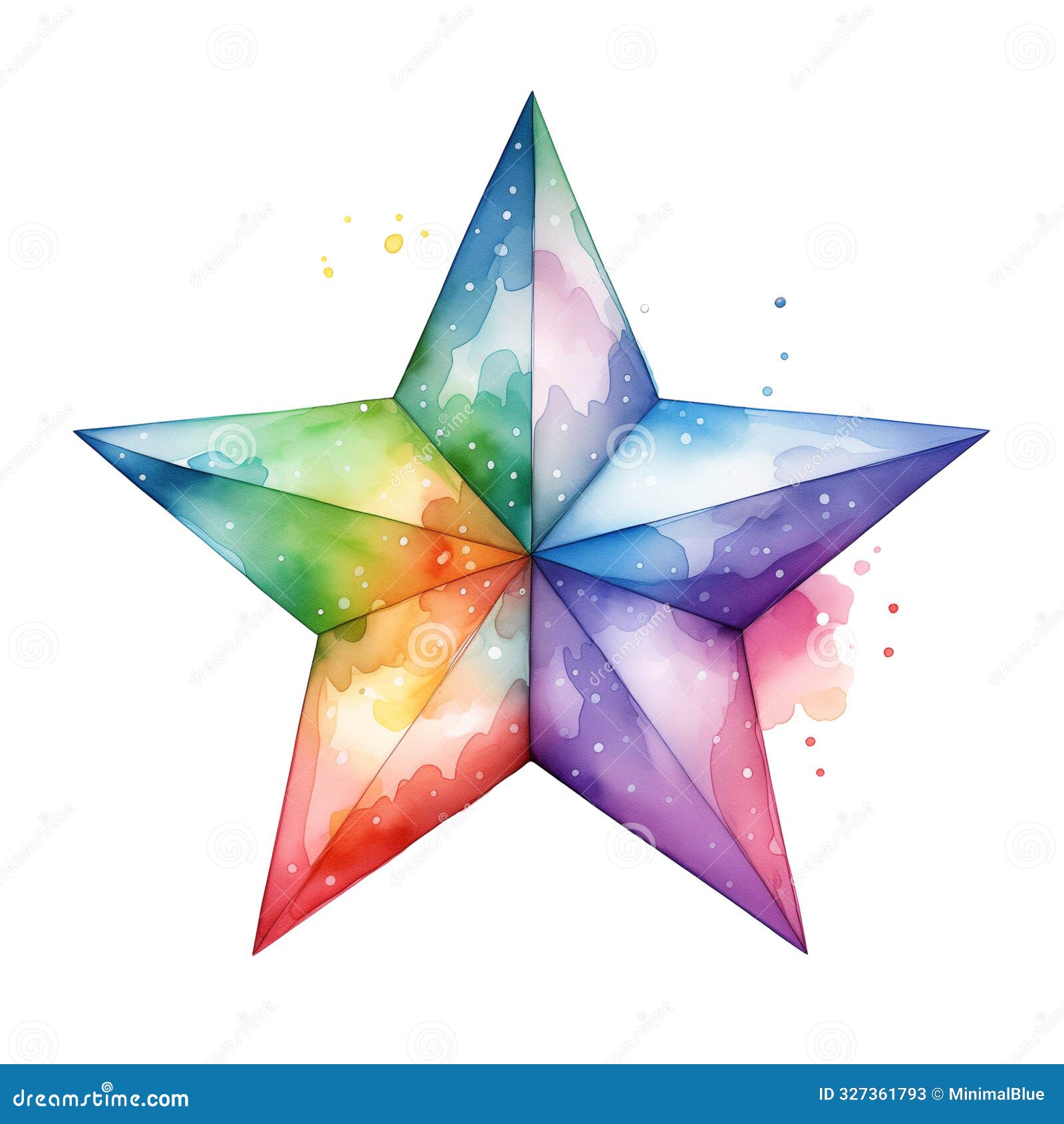 Enchanting Watercolor Star with Multicolor Gradient and Soft Background ...