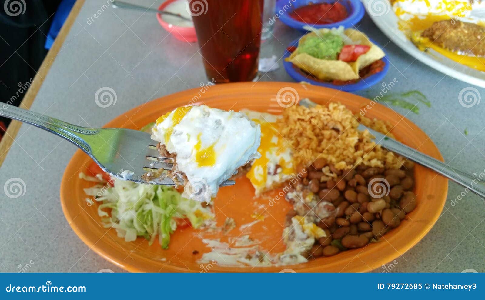 Enchilada meal stock image. Image of meal, eaten, orange - 79272685