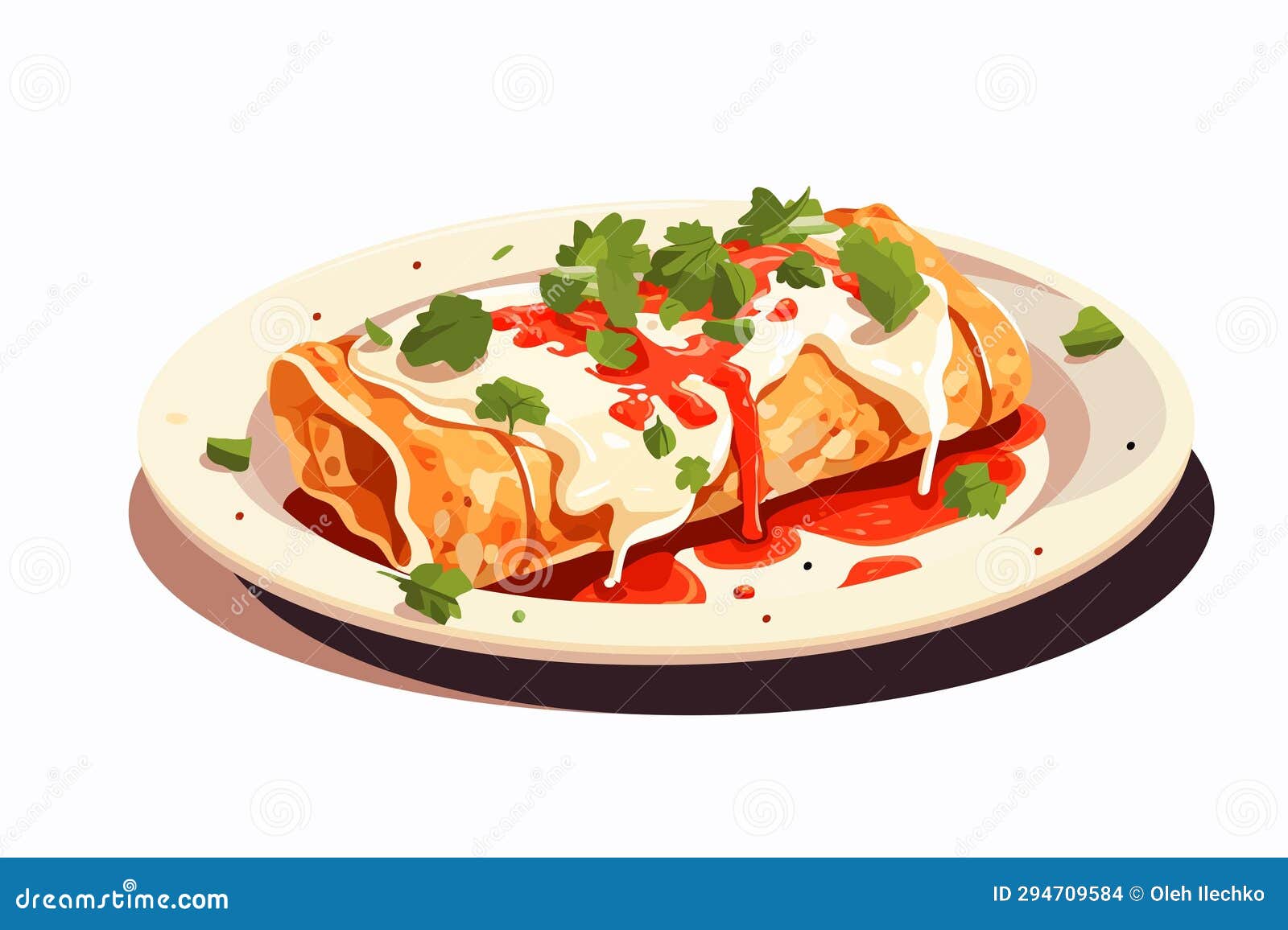 Enchiladas Vector Flat Minimalistic Isolated Vector Style Illustration ...