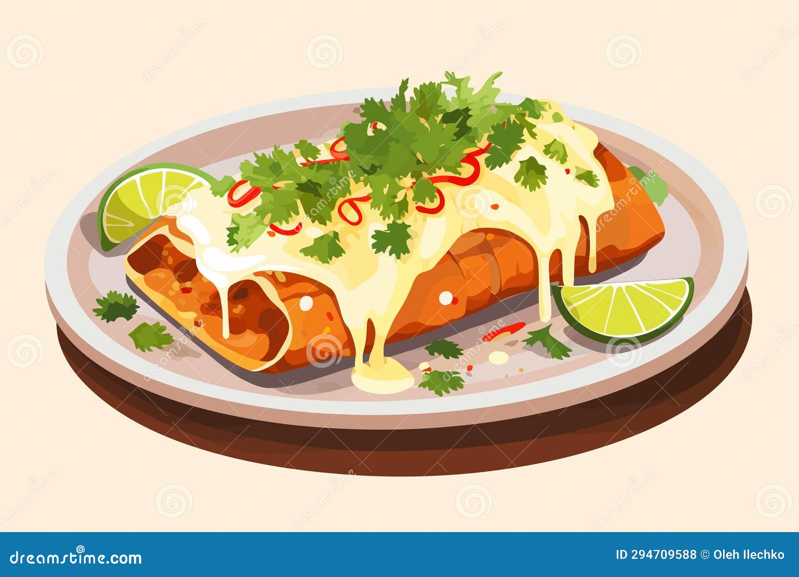 Enchiladas Vector Flat Minimalistic Isolated Vector Style Illustration ...