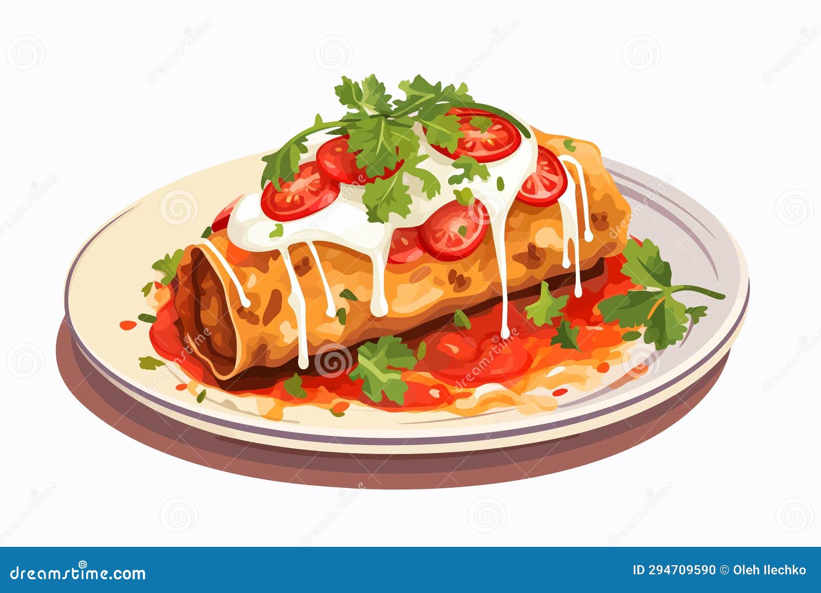 Enchiladas Vector Flat Minimalistic Isolated Vector Style Illustration ...