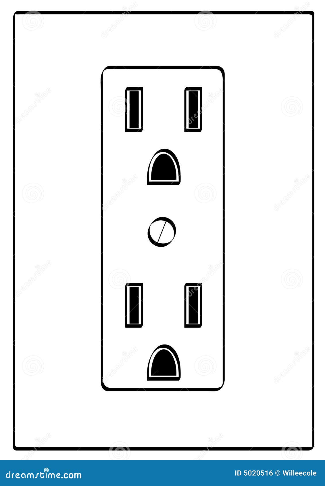 Enchufe eléctrico ilustración del vector. Ilustración de agujeros - 5020516