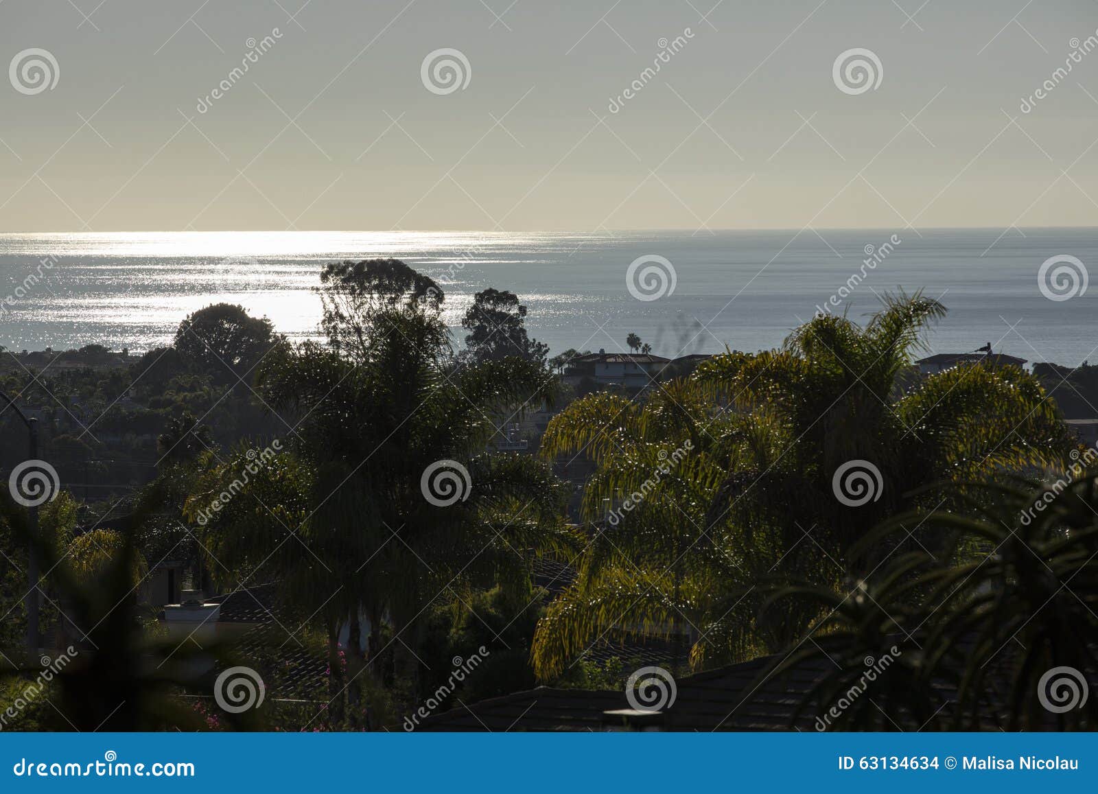 Encinitas California Sunset Stock Photo - Image of glare, landscape ...