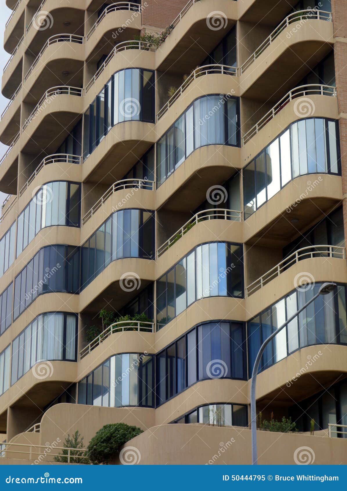Enclosed Balconies, Modern Apartment Building Stock Image - Image of ...