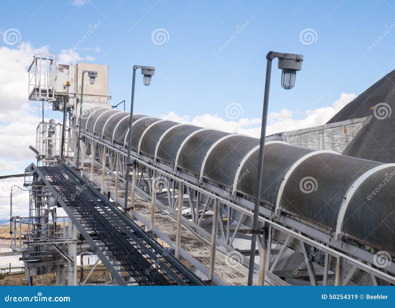 Enclosed conveyor stock image. Image of machine, mining - 50254319