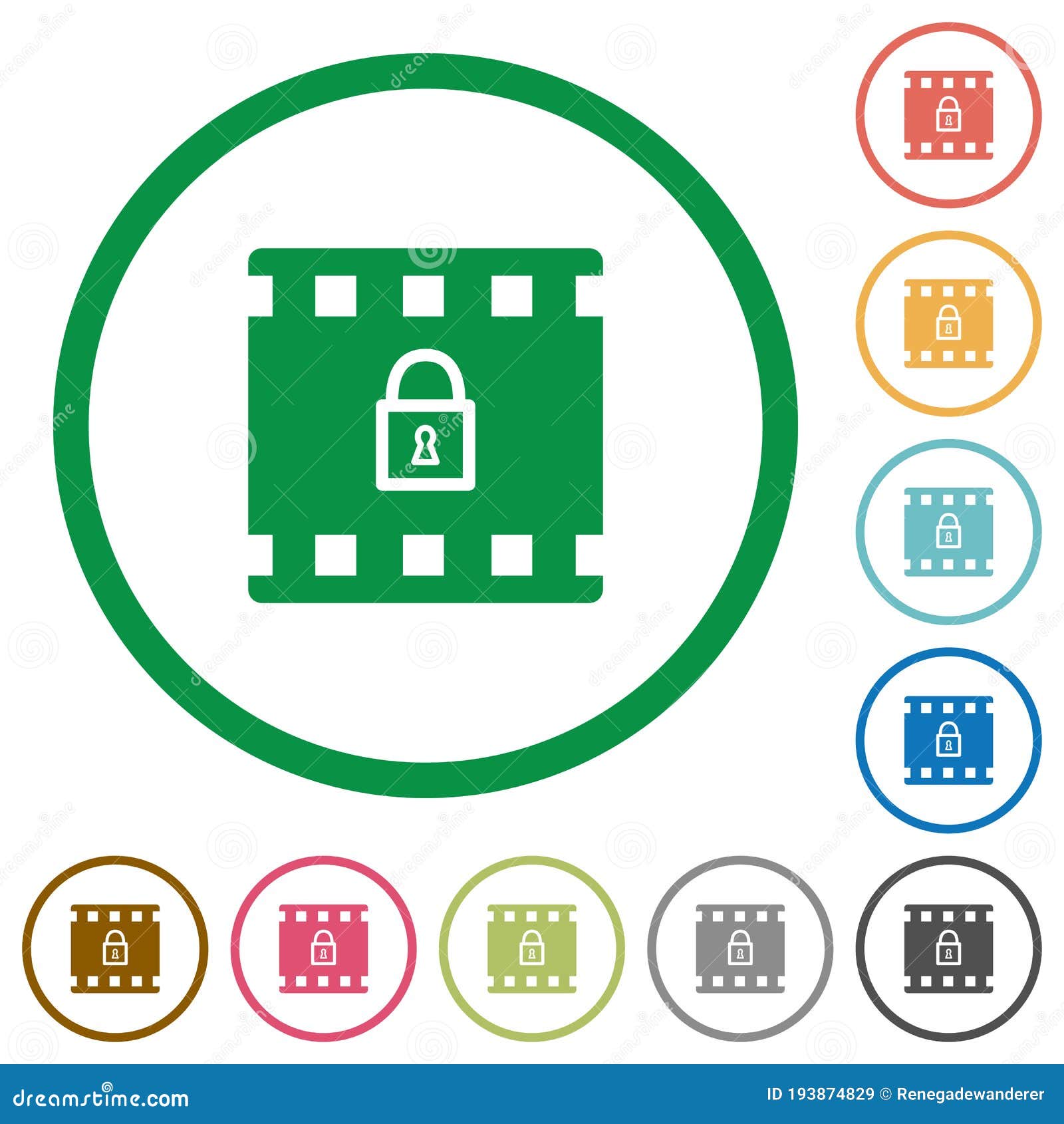 Encode Movie Beveled Buttons Vector Illustration | CartoonDealer.com ...