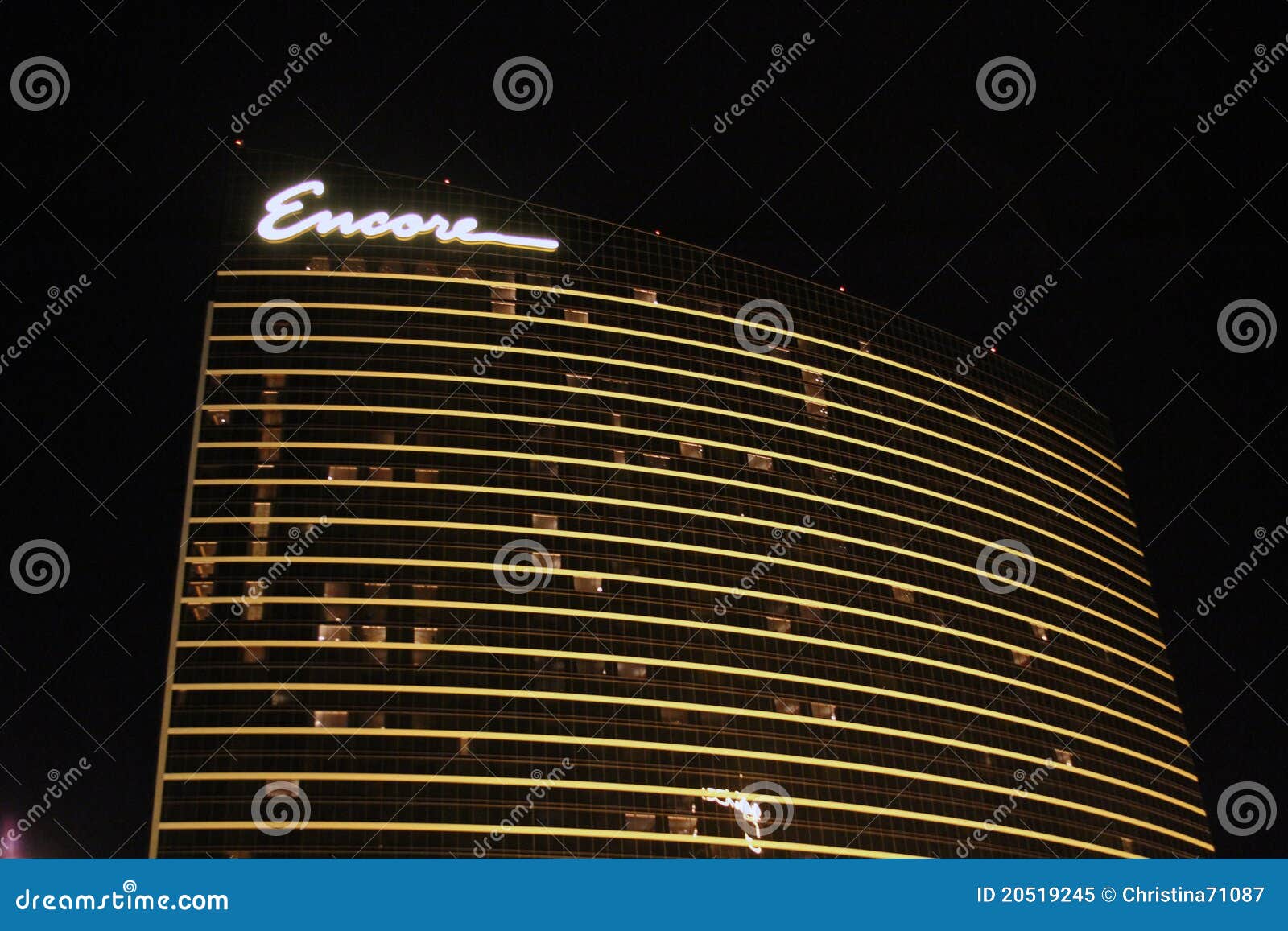 Encore Hotel at Night editorial image. Image of cityscape - 20519245