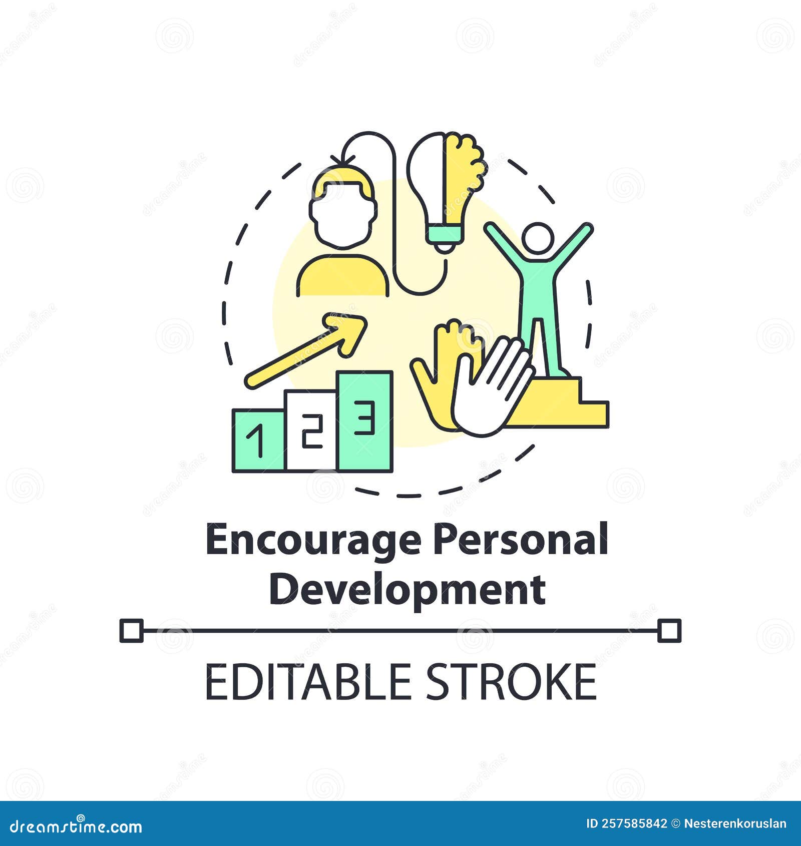 Encourage Personal Development Concept Icon Stock Vector - Illustration ...