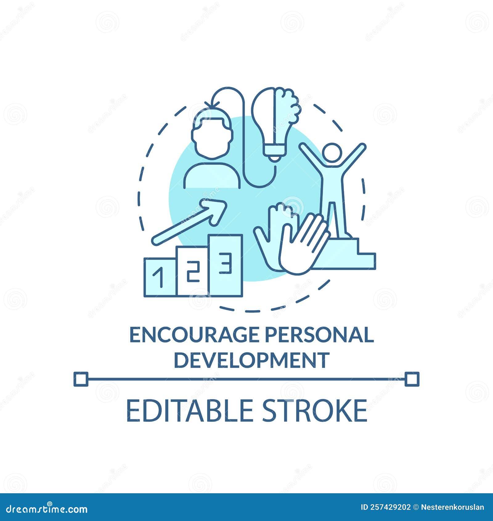 Encourage Personal Development Turquoise Concept Icon Stock Vector ...