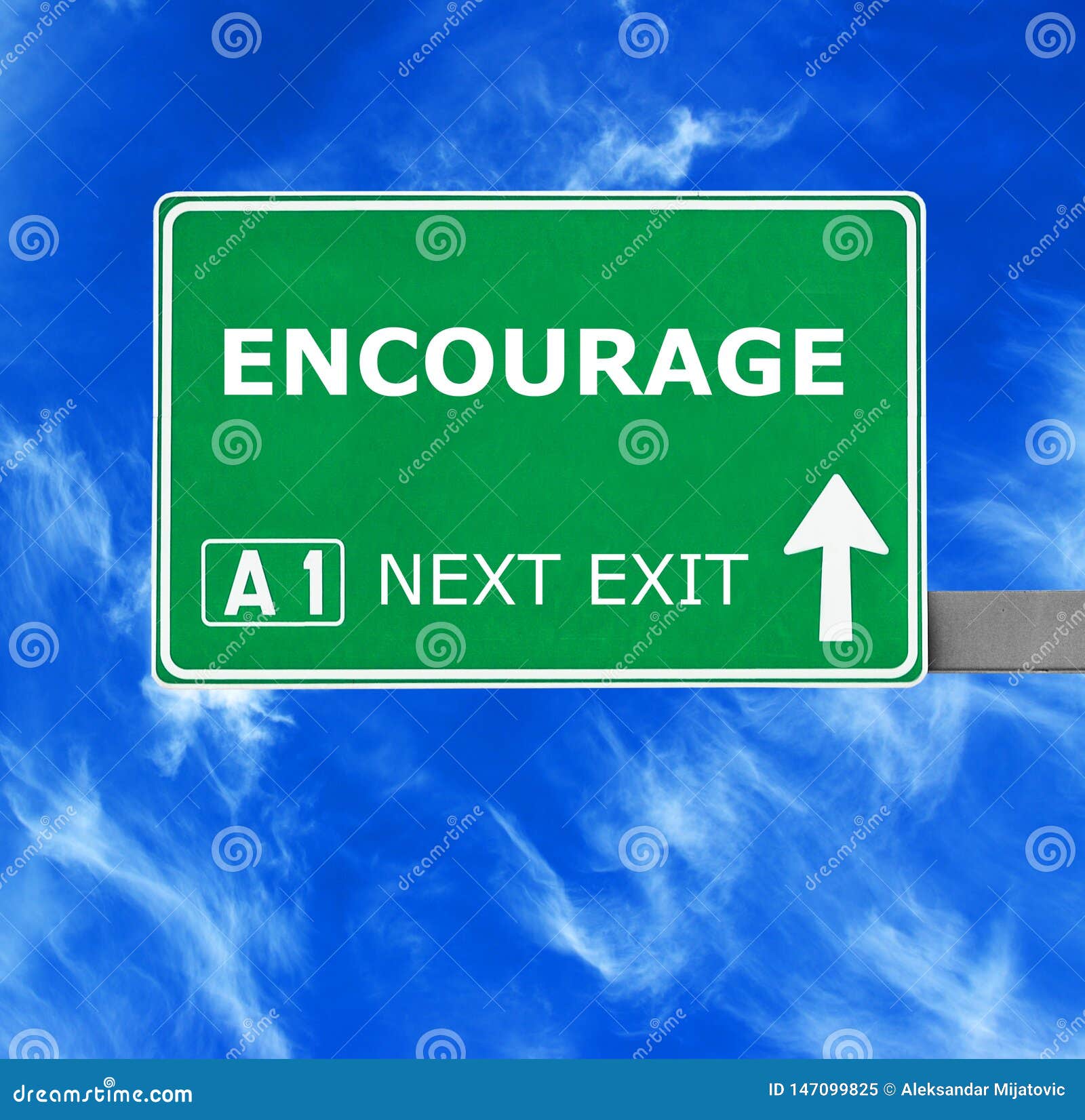 ENCOURAGE Road Sign Against Clear Blue Sky Stock Image - Image of ...