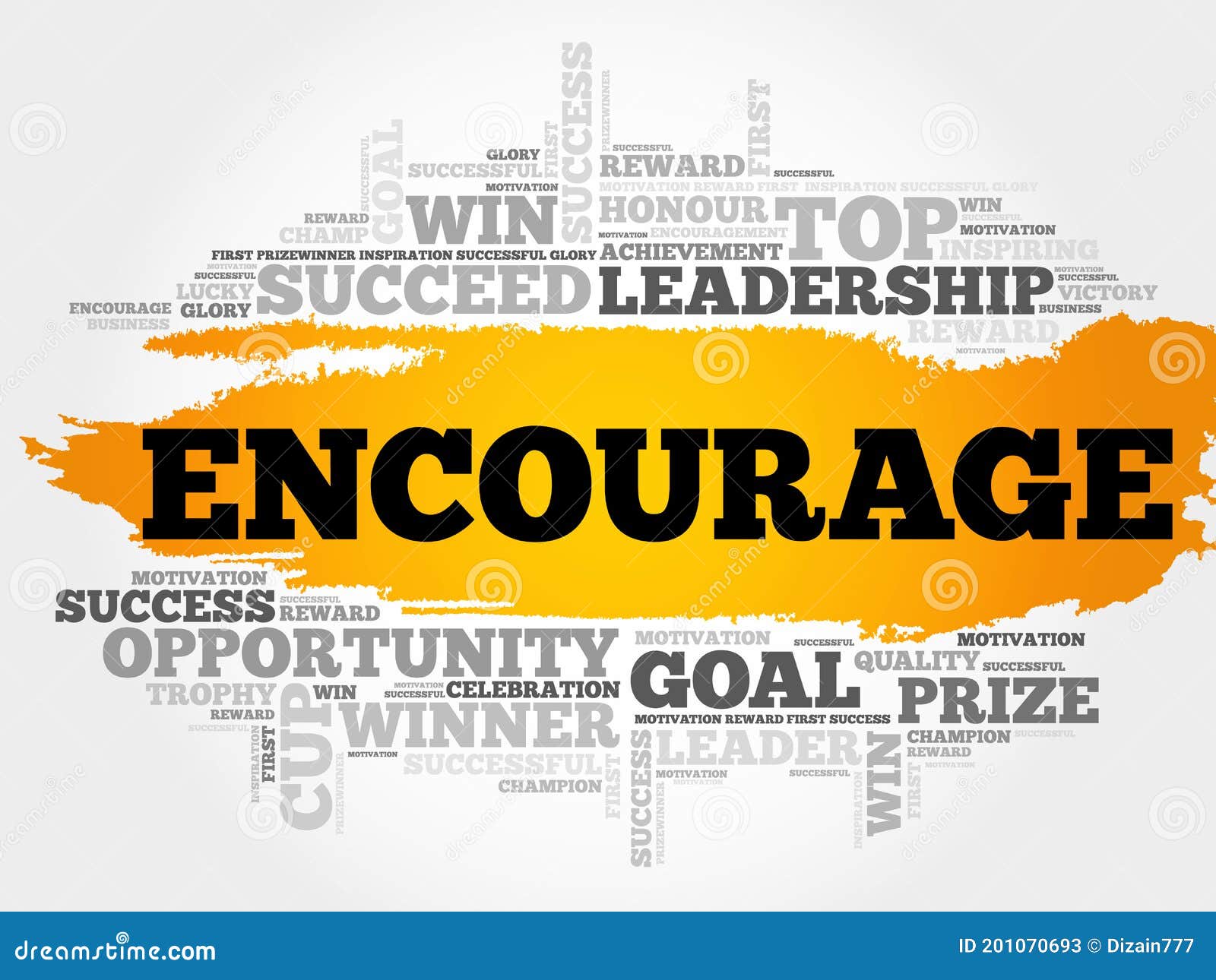 Encourage word cloud stock illustration. Illustration of creativity ...