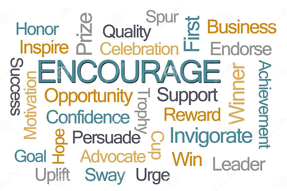 Encourage Word Cloud stock illustration. Illustration of support - 68728815