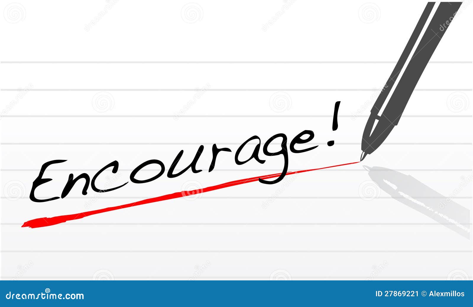 Encourage Written on a Notepad Paper Stock Illustration - Illustration ...