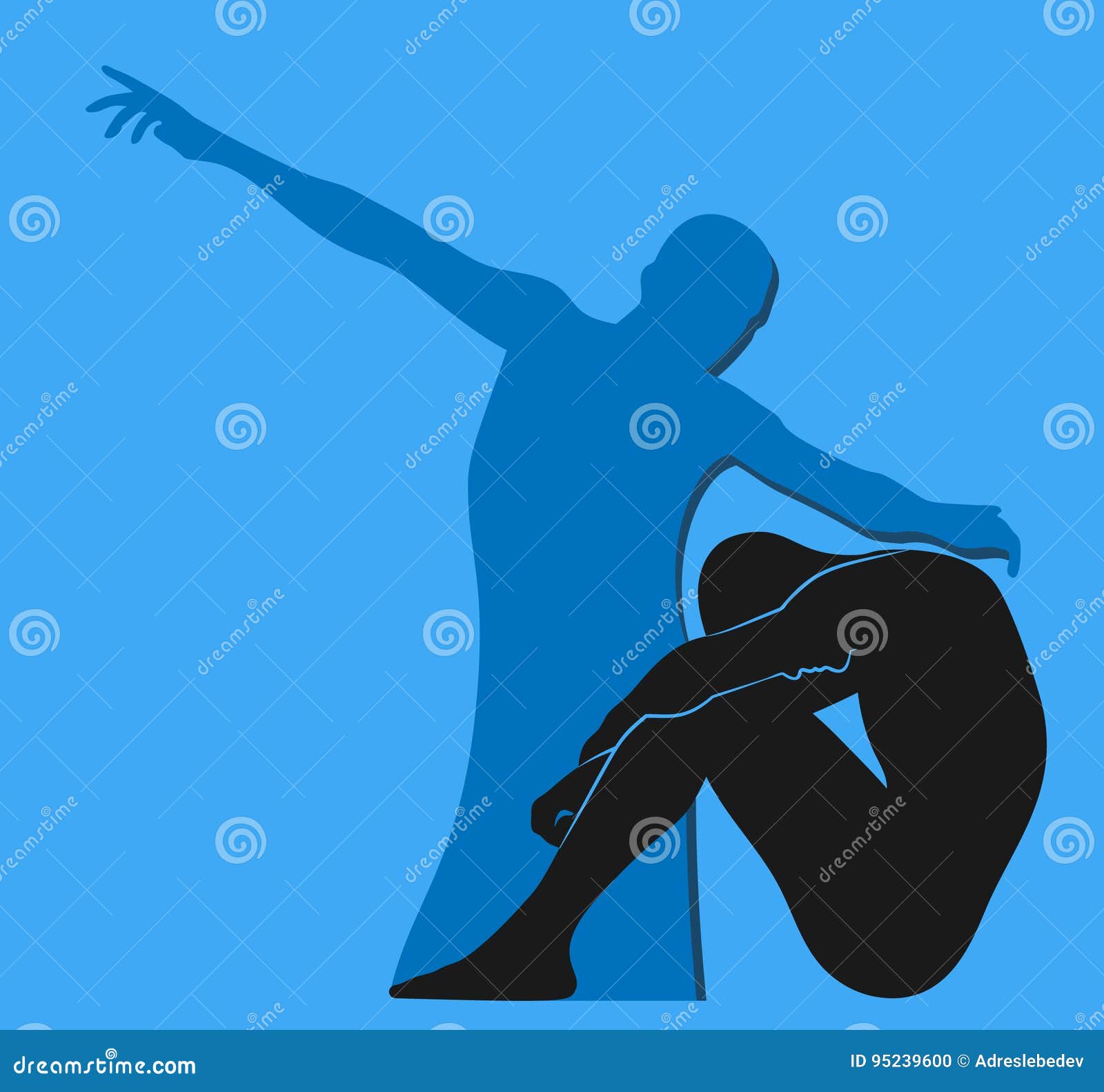 Encouragement of tired man stock vector. Illustration of feeling - 95239600