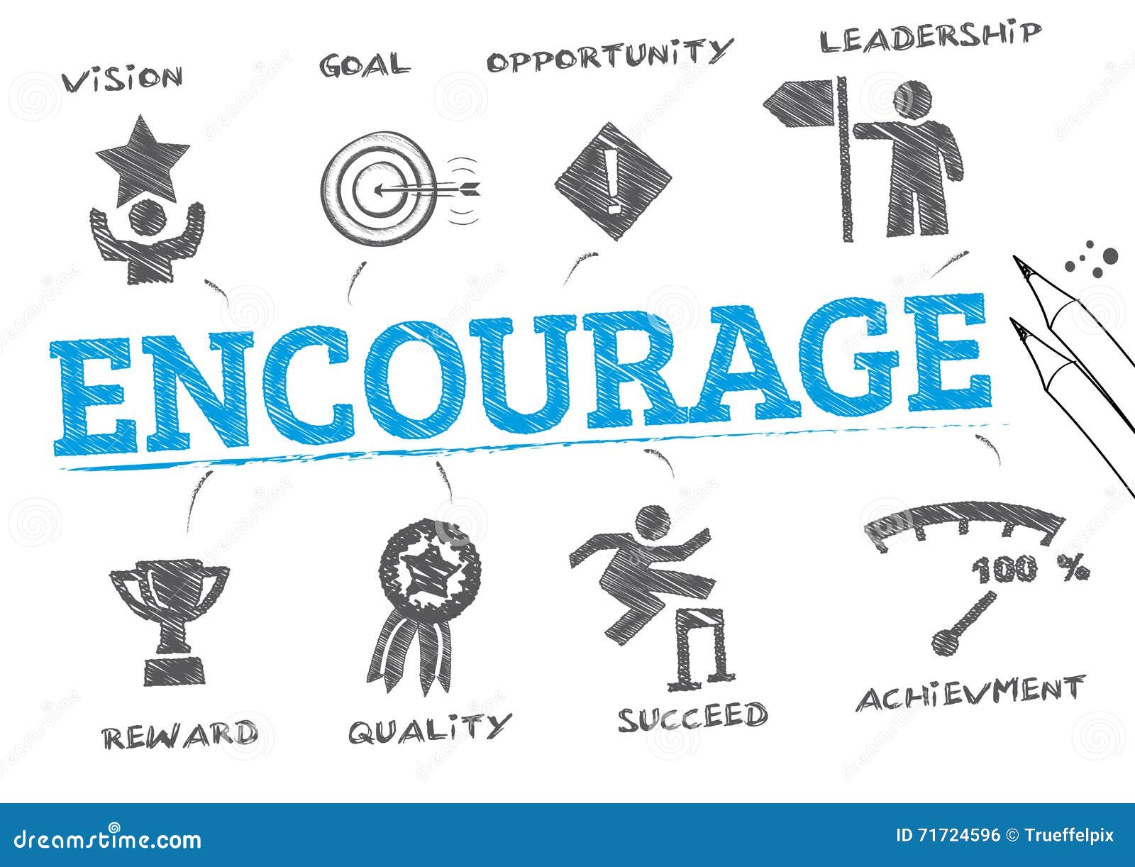 Encouragez le concept illustration stock. Illustration du définition ...