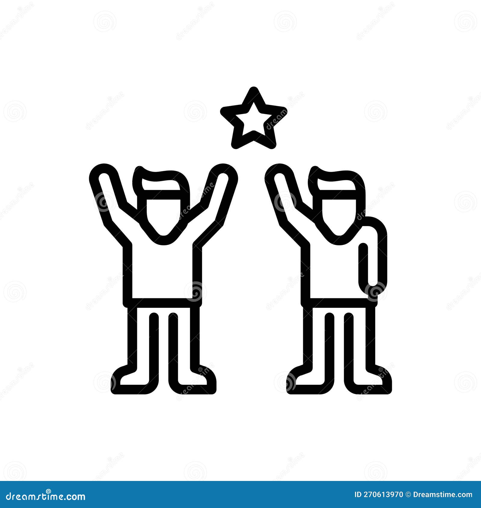 Black Line Icon for Encouraging, Hopeful and Cheers Stock Vector ...