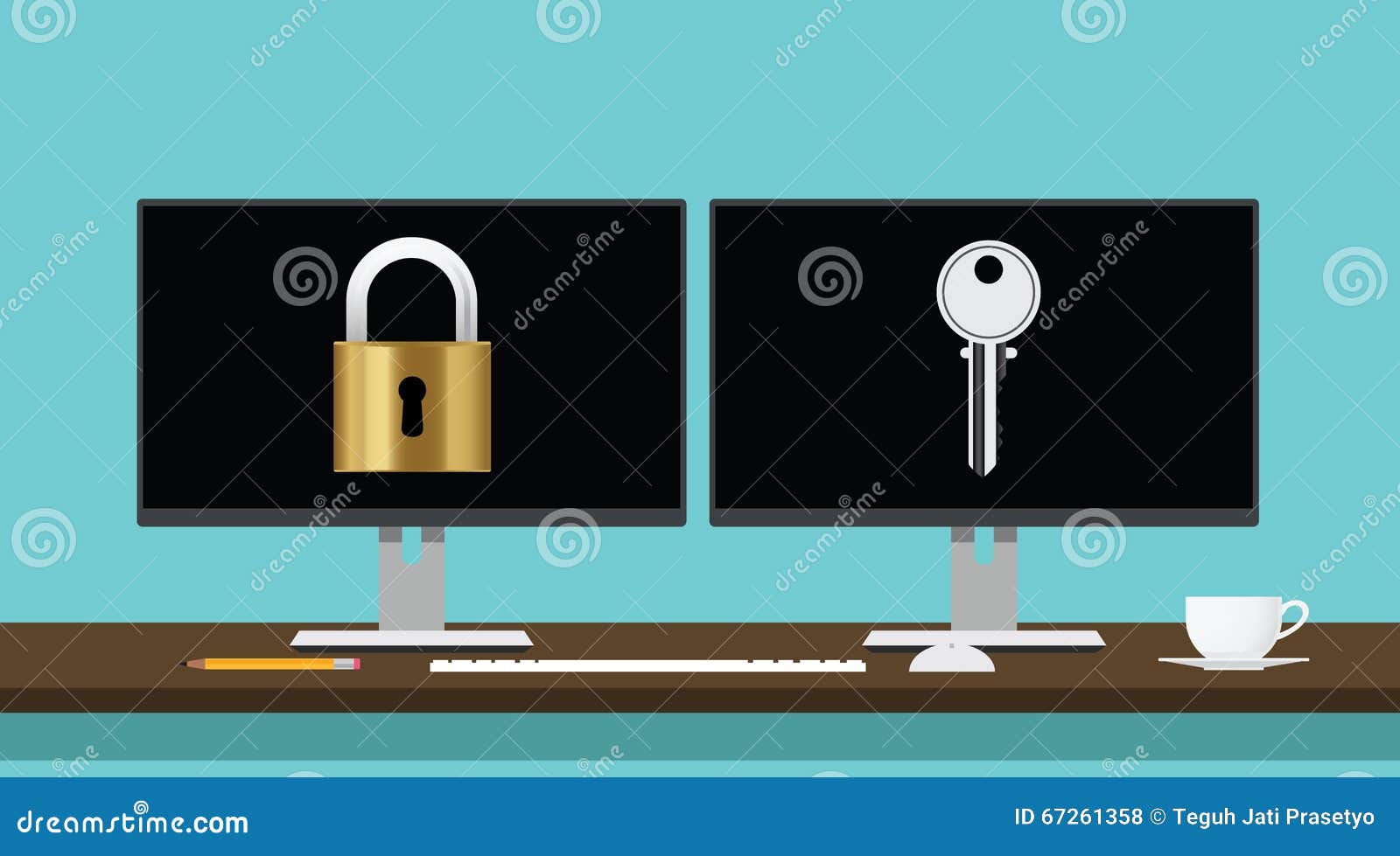 Encrypt Decrypt Concept with Lock and Key Translation Secure Security ...