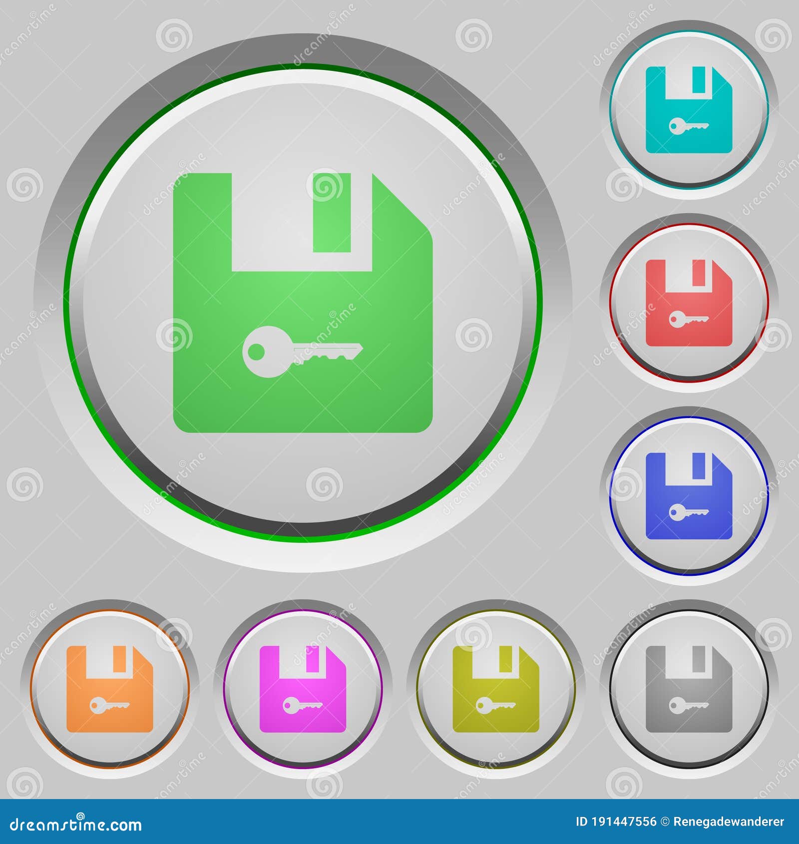 Encrypt file push buttons stock vector. Illustration of privacy - 191447556