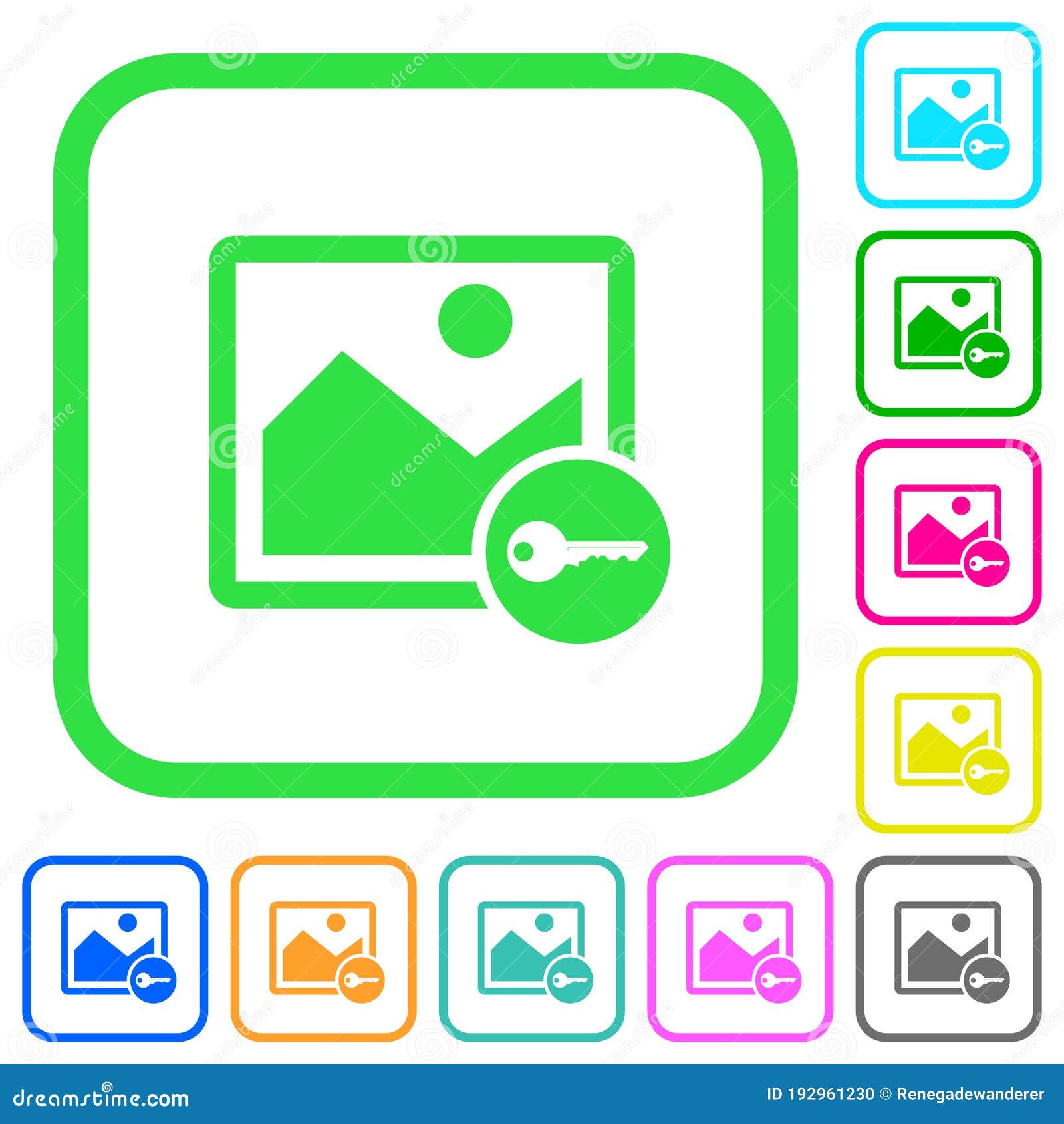 Encrypt Image Vivid Colored Flat Icons Icons Stock Vector ...