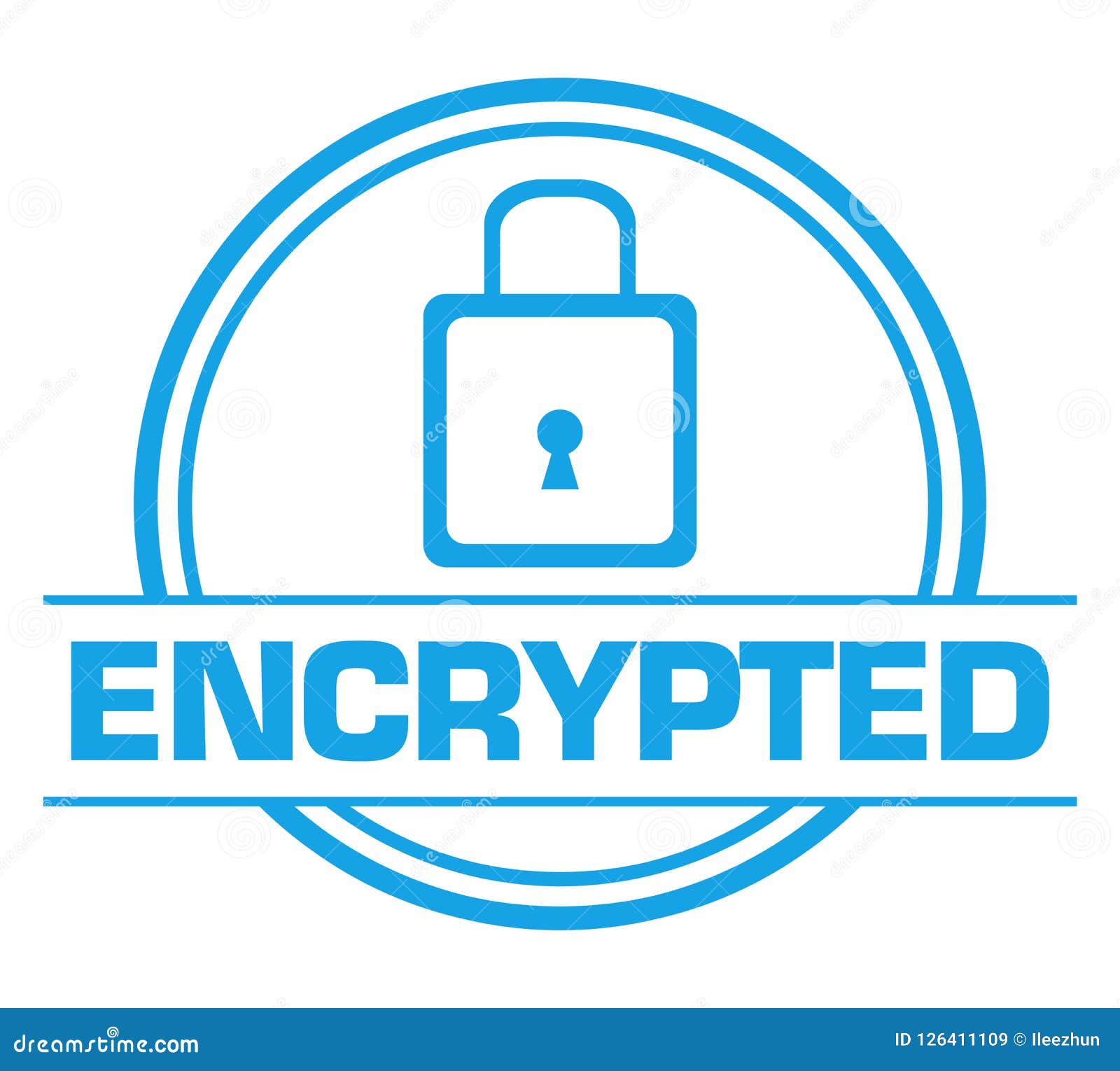 Encrypted Blue Circular Badge Style Stock Illustration - Illustration ...