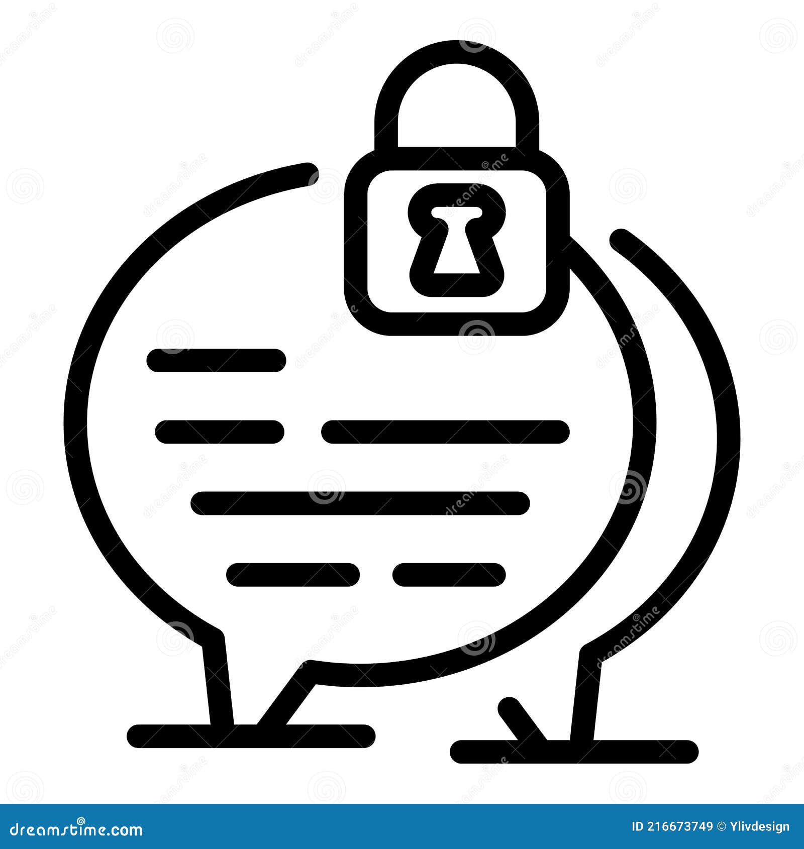 Encrypted Chat Icon, Outline Style Stock Vector - Illustration of ...