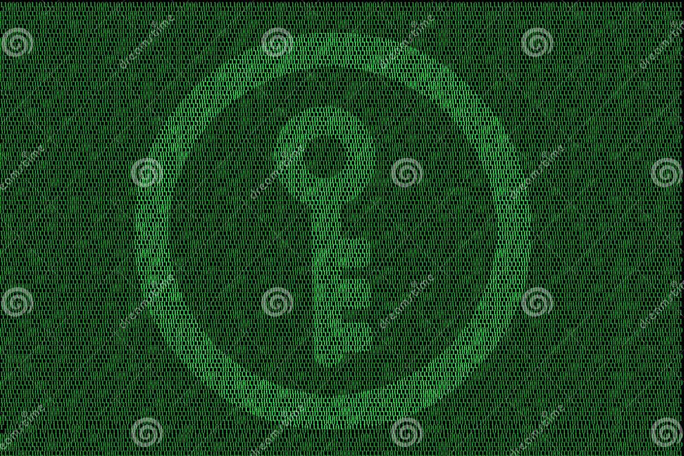 Encrypted Digital Key with Green Binary Code Stock Illustration ...