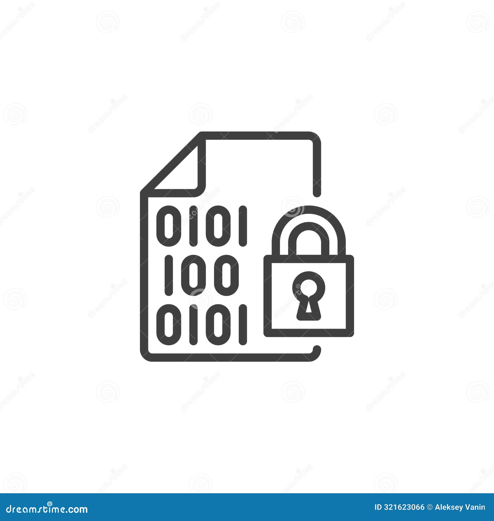 Encrypted Document Line Icon Stock Vector - Illustration of design ...