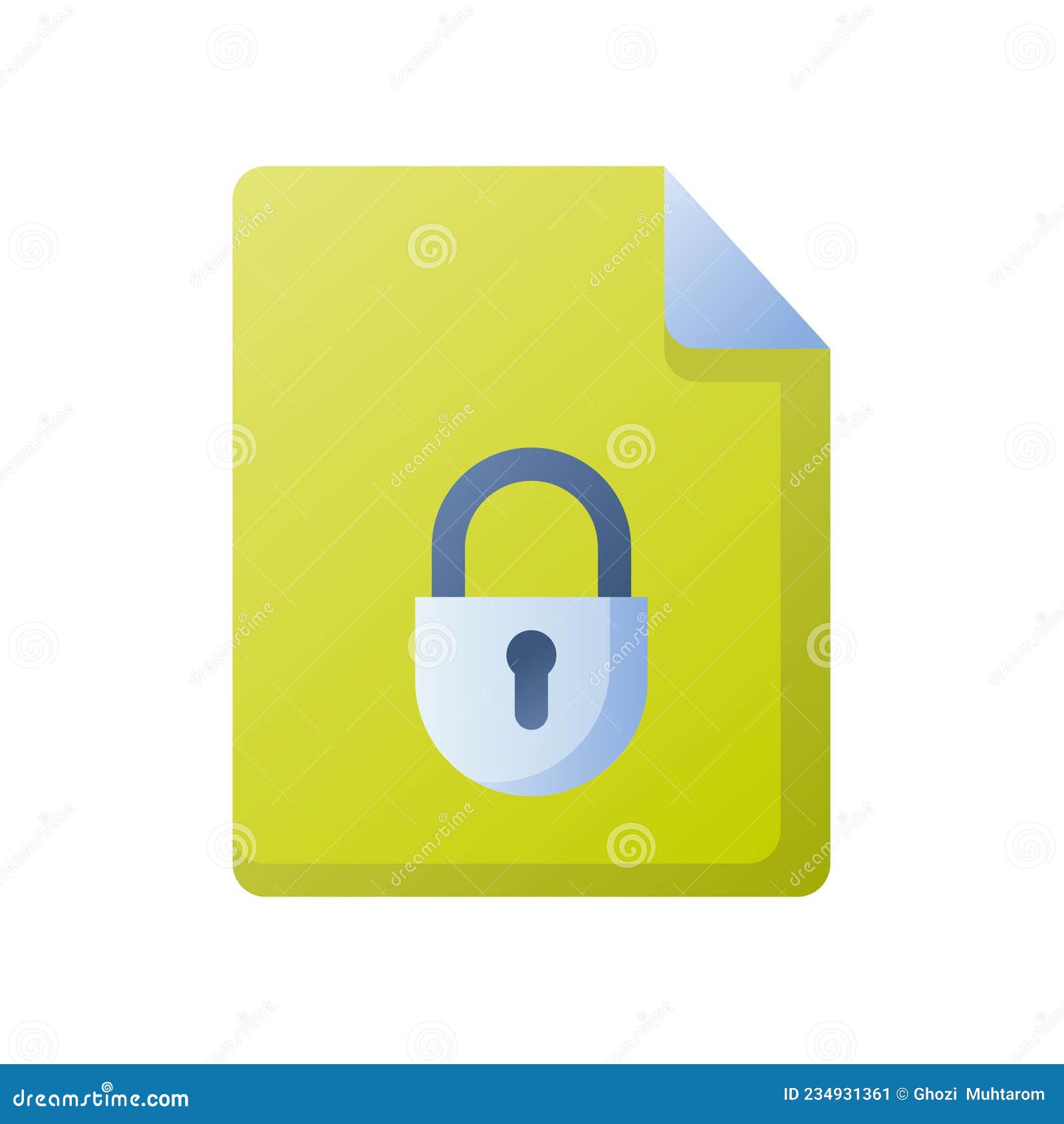 Encrypted Document with Lock Secure Single Isolated Icon with Smooth ...