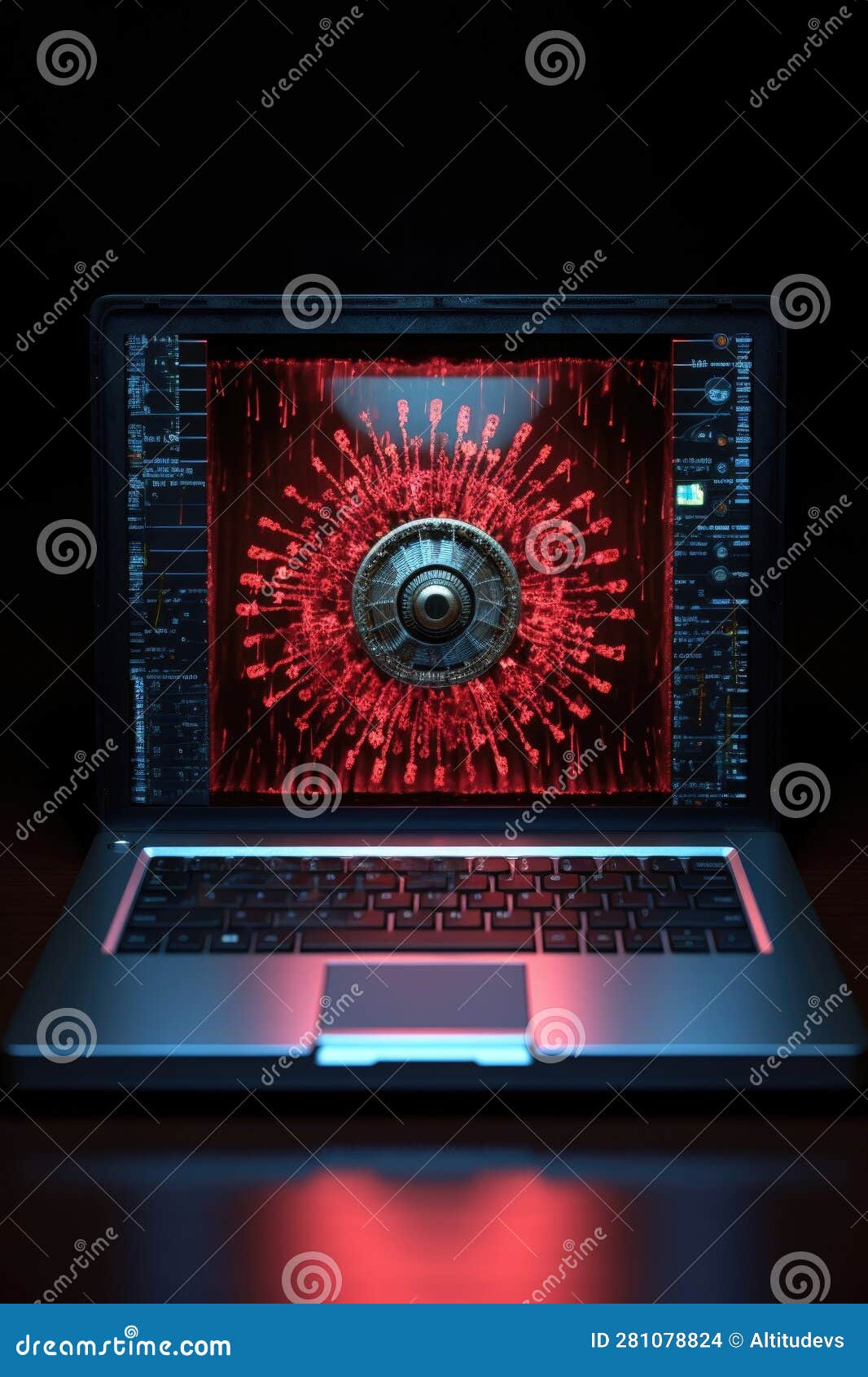 Encrypted Email Symbol on a Computer Screen Stock Illustration ...