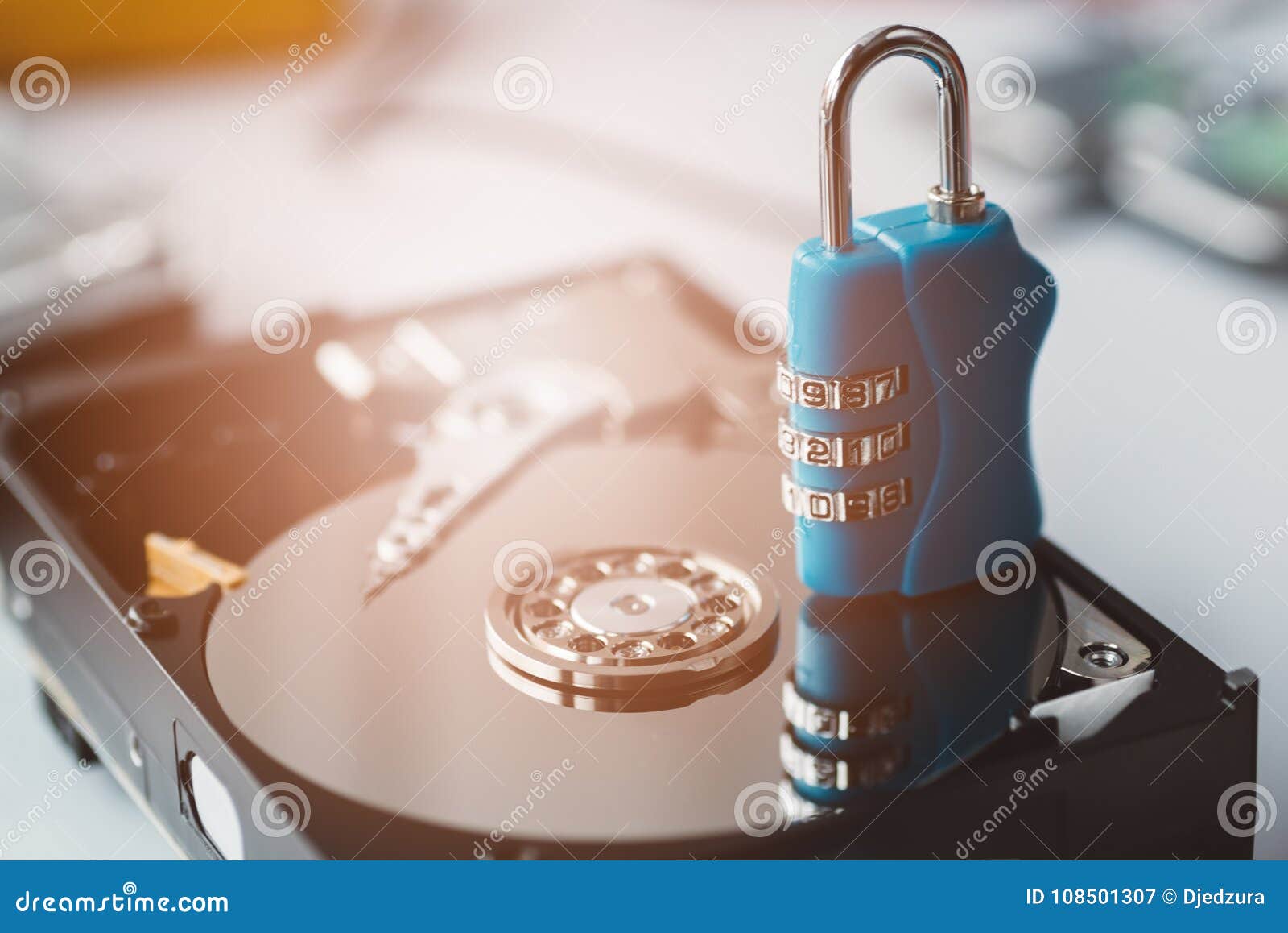 Encrypted hard disk stock image. Image of password, data - 108501307