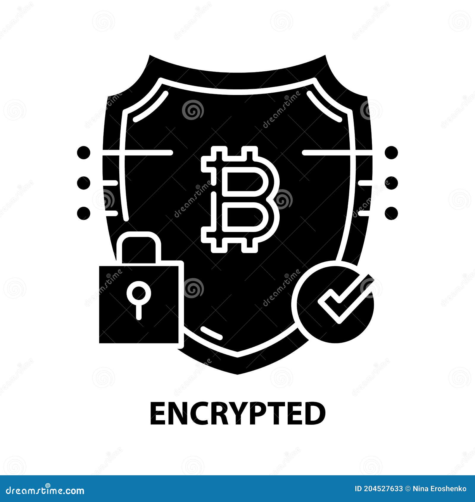 Encrypted Icon, Black Vector Sign with Editable Strokes, Concept ...
