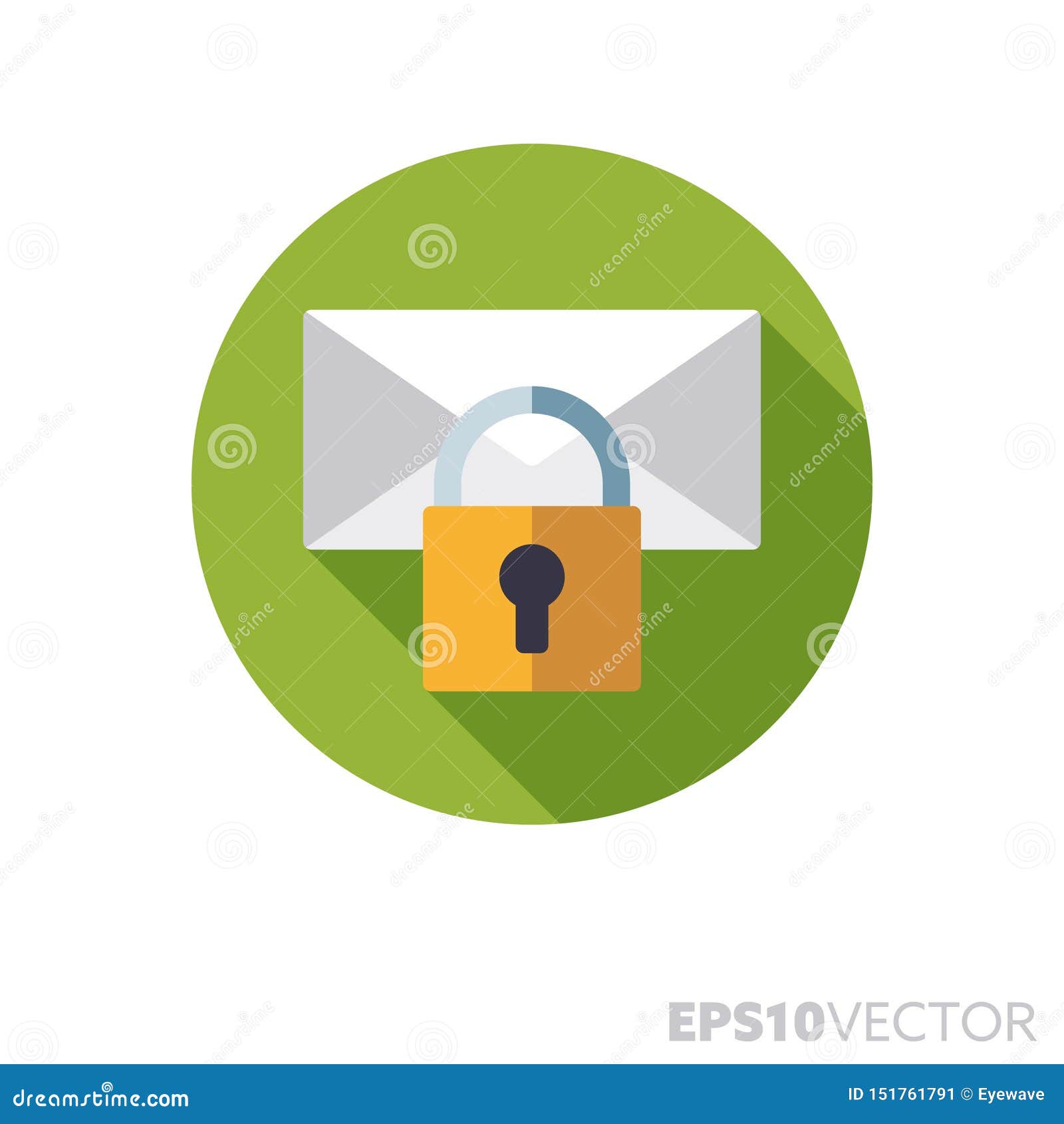 Encrypted Message Flat Design Long Shadow Color Vector Icon Stock ...