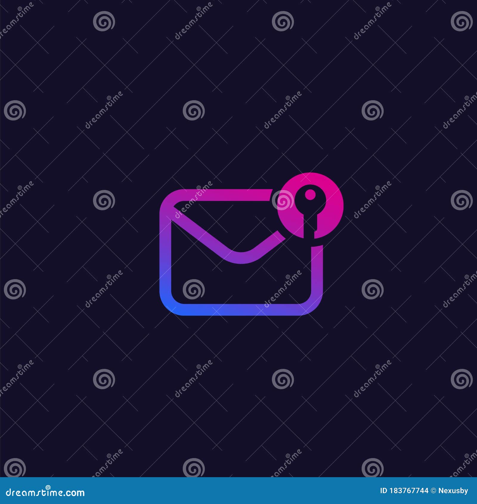 Encrypted Message, Mail Vector Icon Stock Illustration - Illustration ...