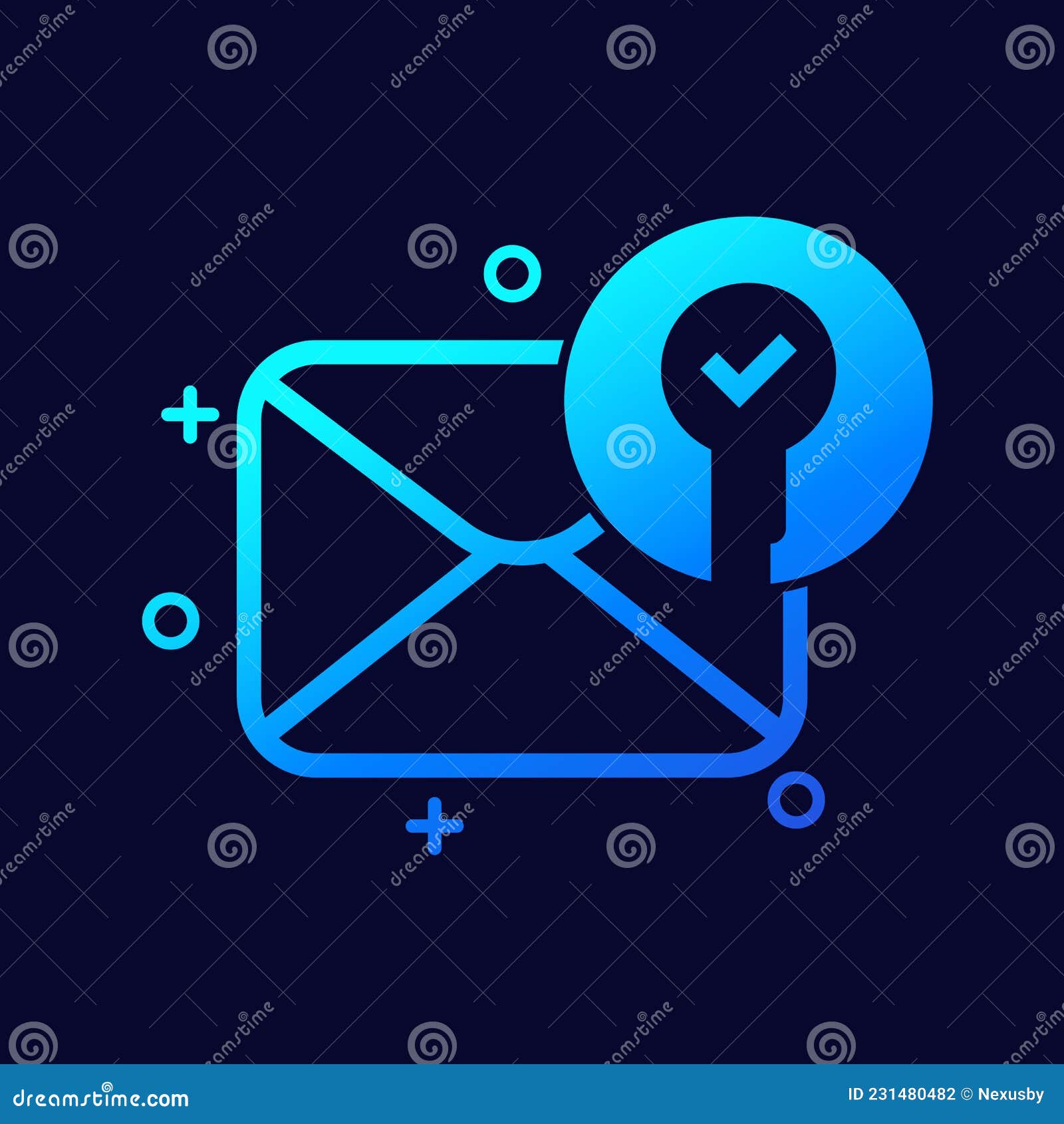 Encrypted Message, Protected Mail Icon, Vector Art Stock Vector ...