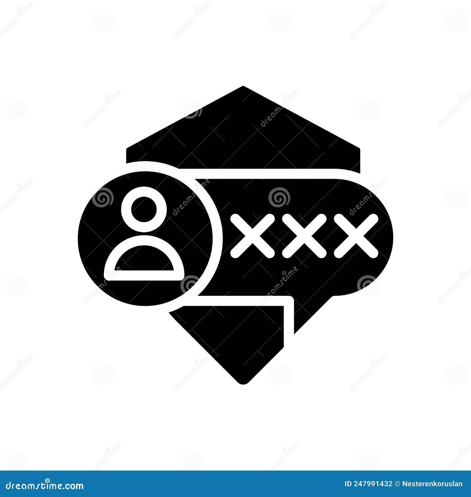 Encrypted Messaging Black Glyph Icon Stock Vector - Illustration of ...