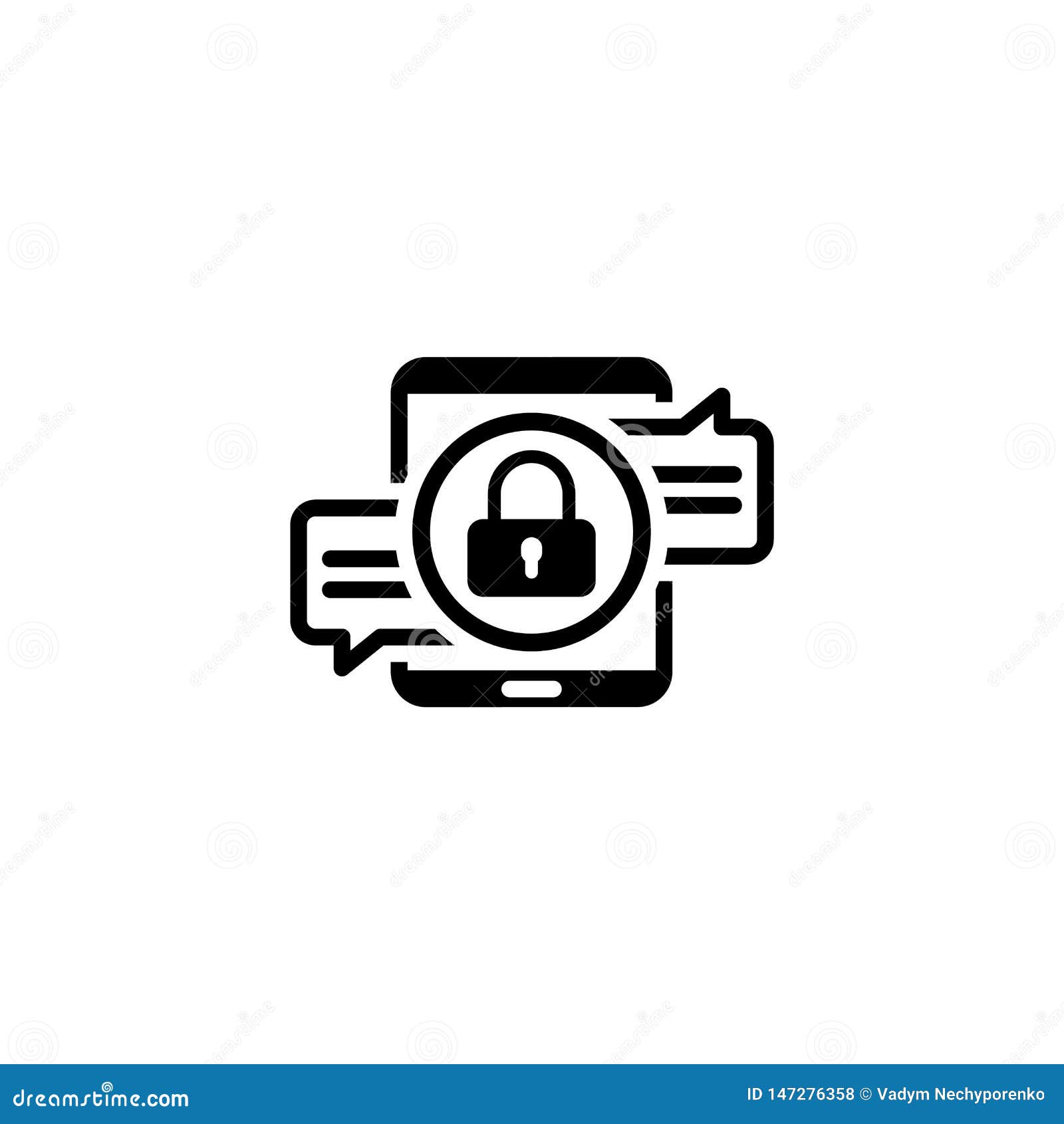 Encrypted Messaging Icon. Flat Design Stock Illustration - Illustration ...