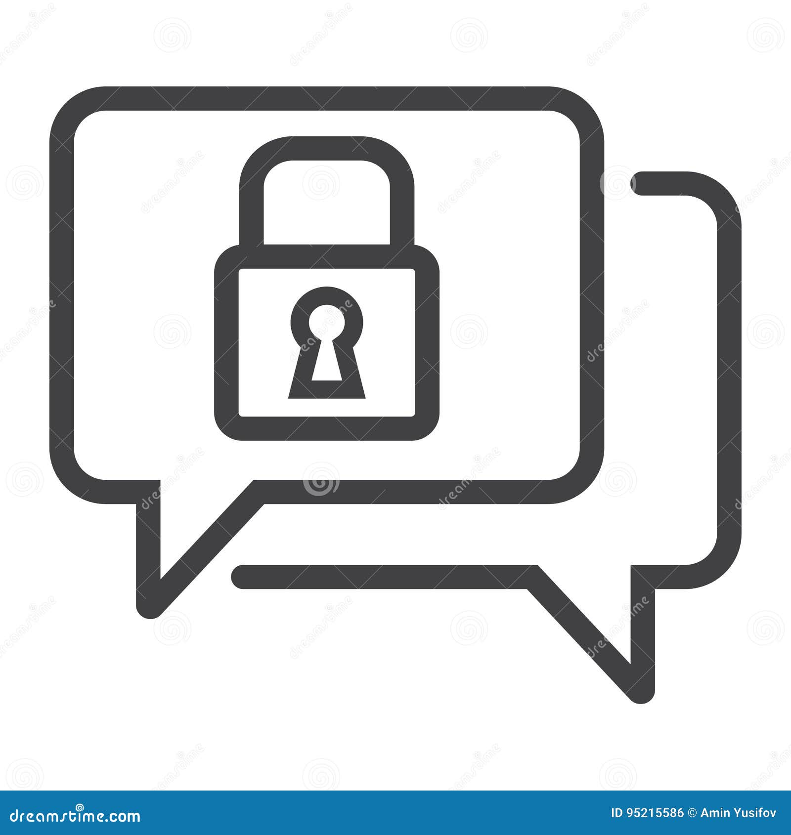 Encrypted Messaging Line Icon, Security Stock Vector - Illustration of ...