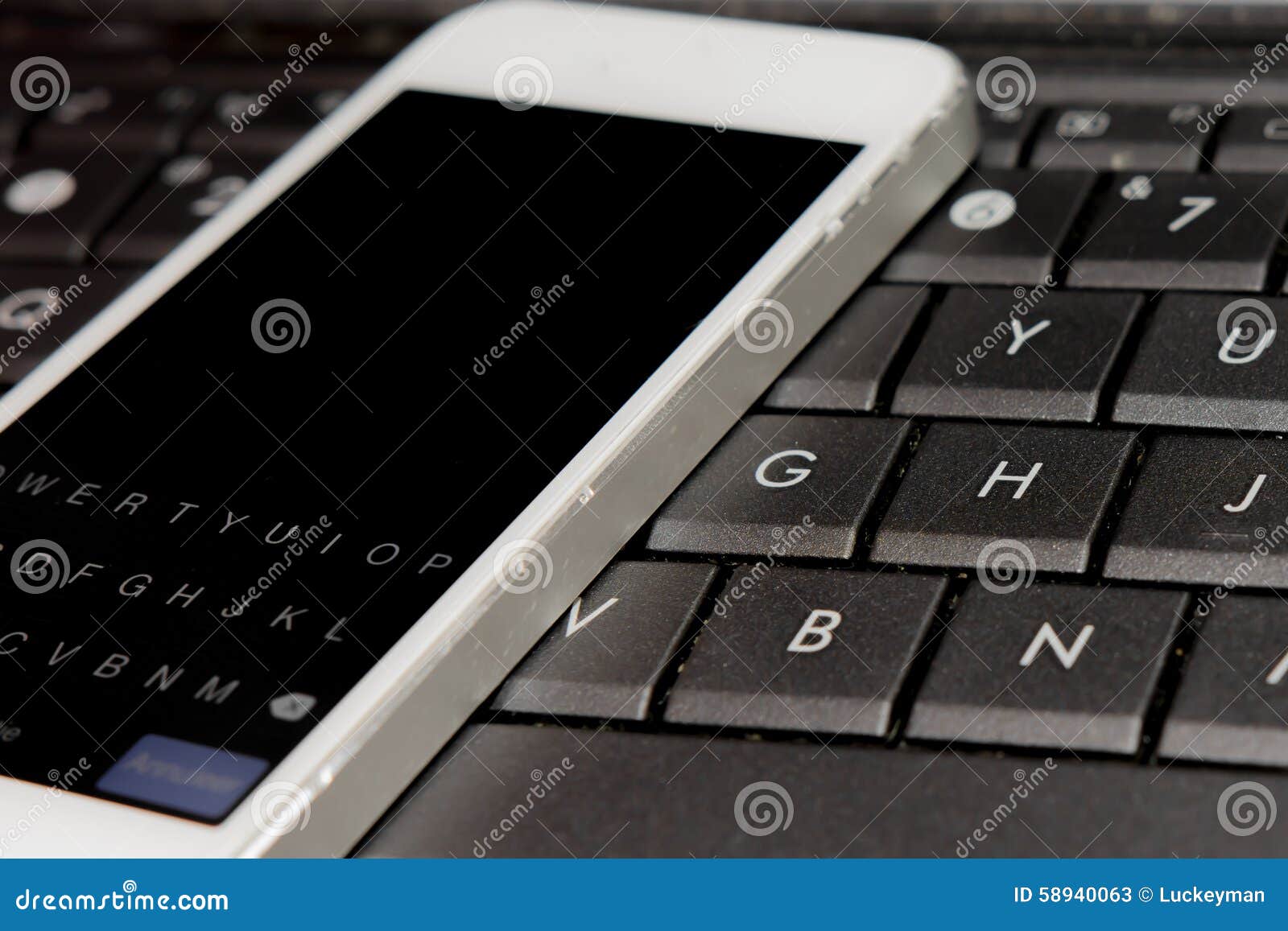 Encrypted Phone and Computer Stock Image - Image of protection, office ...