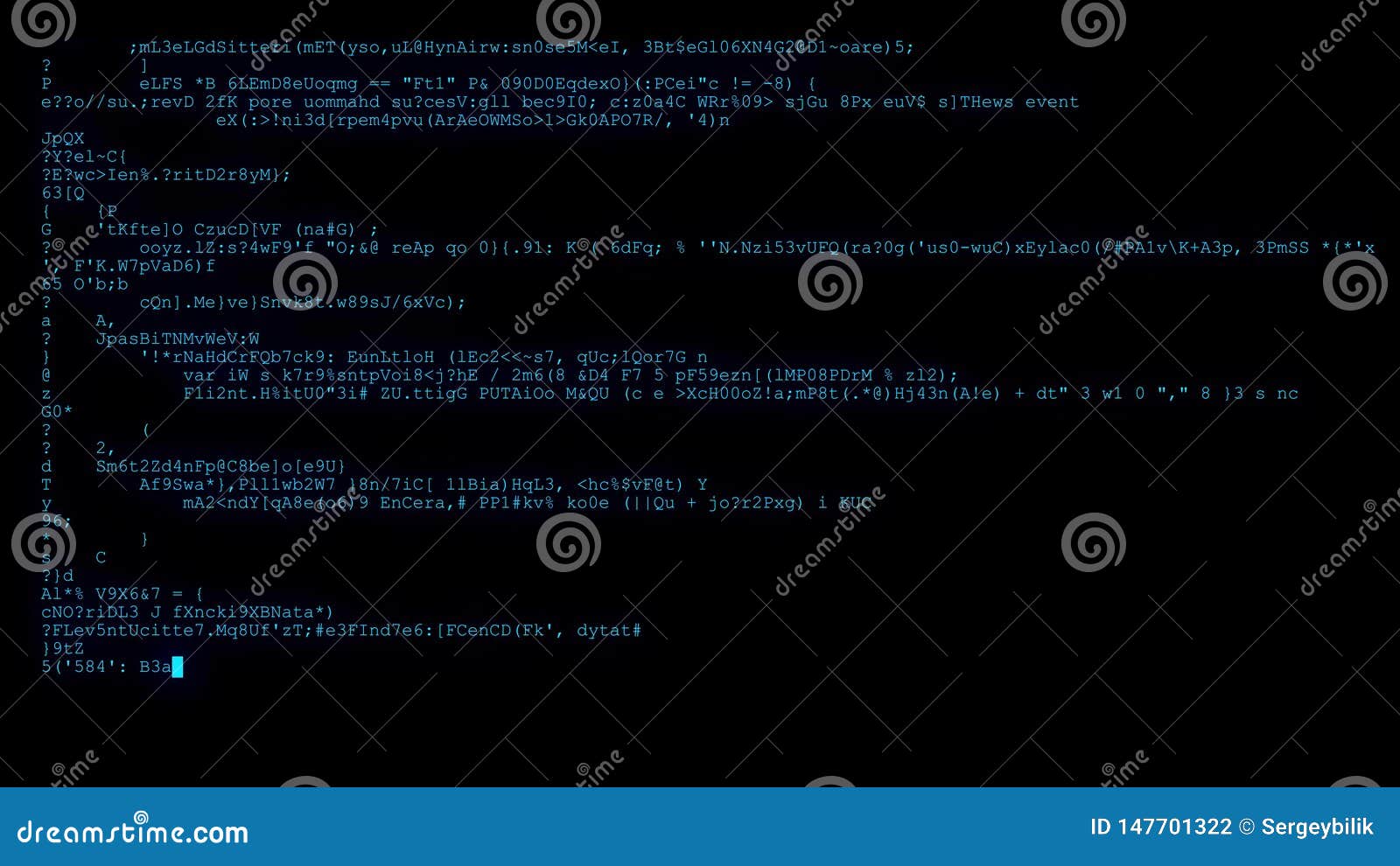 Encrypted Programming Security Hacking Code Data Flow Stream on Display New Quality Numbers ...