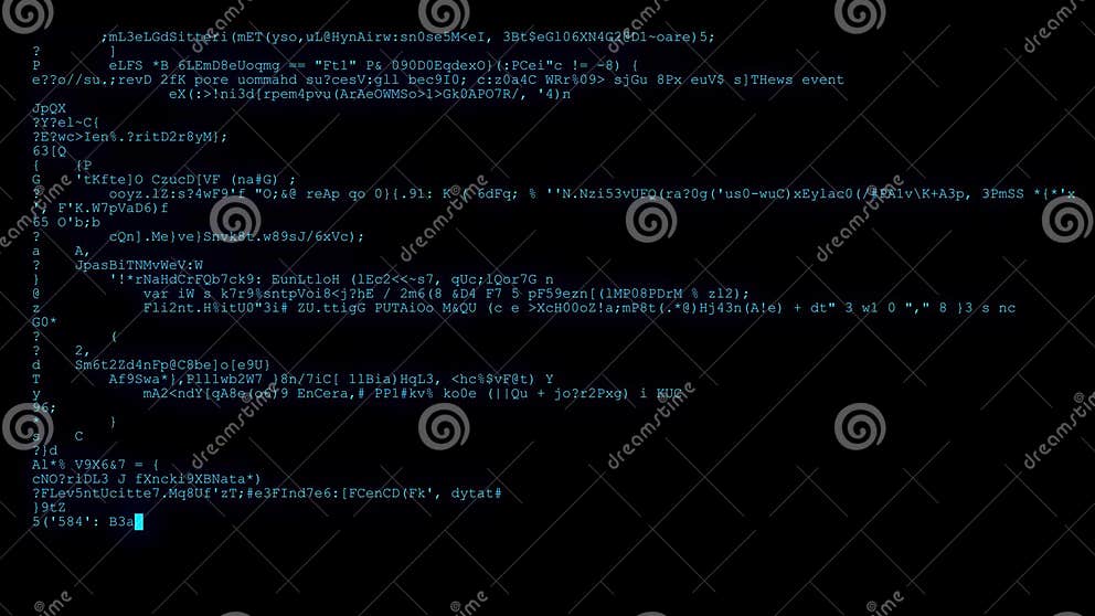Encrypted Programming Security Hacking Code Data Flow Stream on Display New Quality Numbers ...