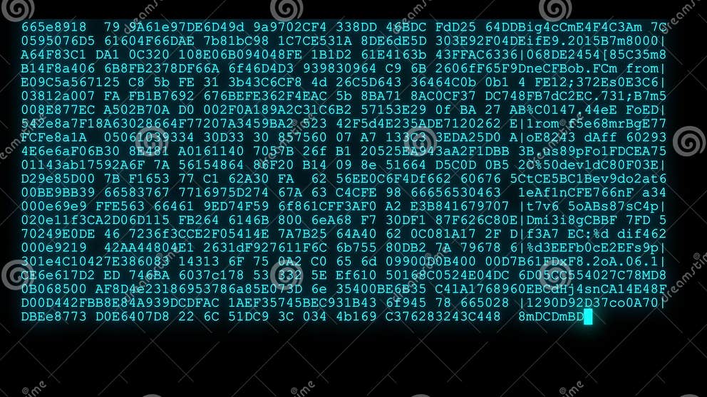 Encrypted Programming Security Hacking Code Data Flow Stream on Display ...