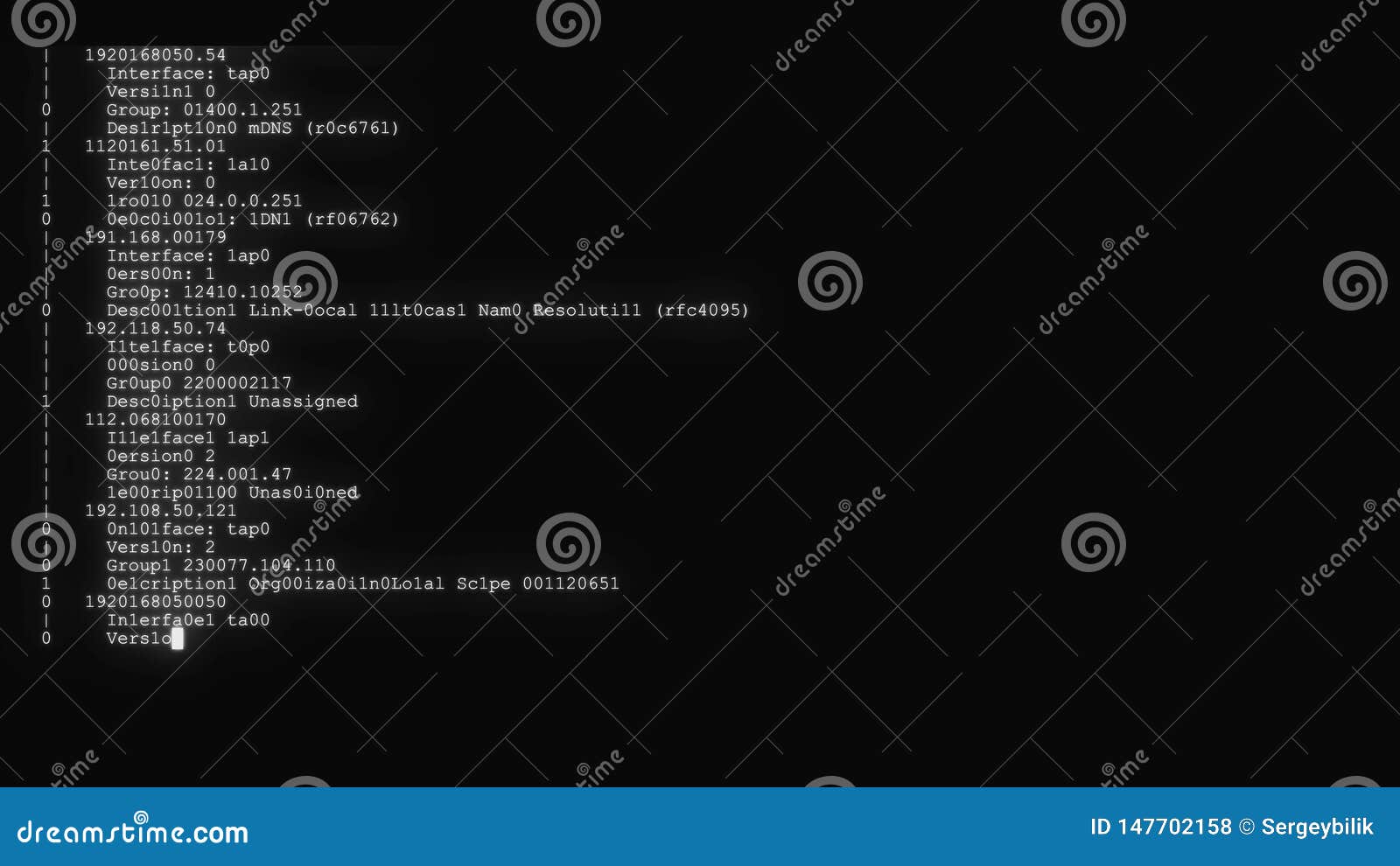 Encrypted Programming Security Hacking Code Data Flow Stream On Display 8970
