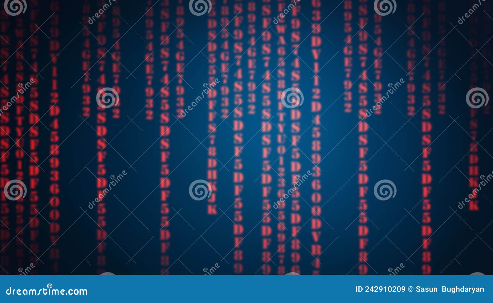 Encrypted Text on Blue Background Stock Illustration - Illustration of ...
