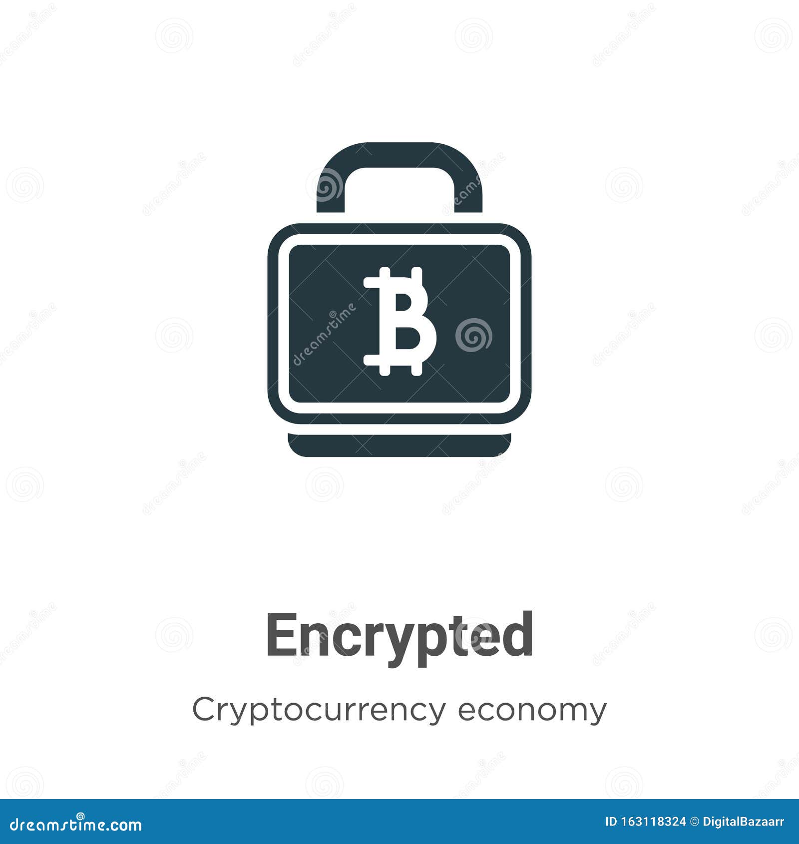 Encrypted Vector Icon on White Background. Flat Vector Encrypted Icon ...