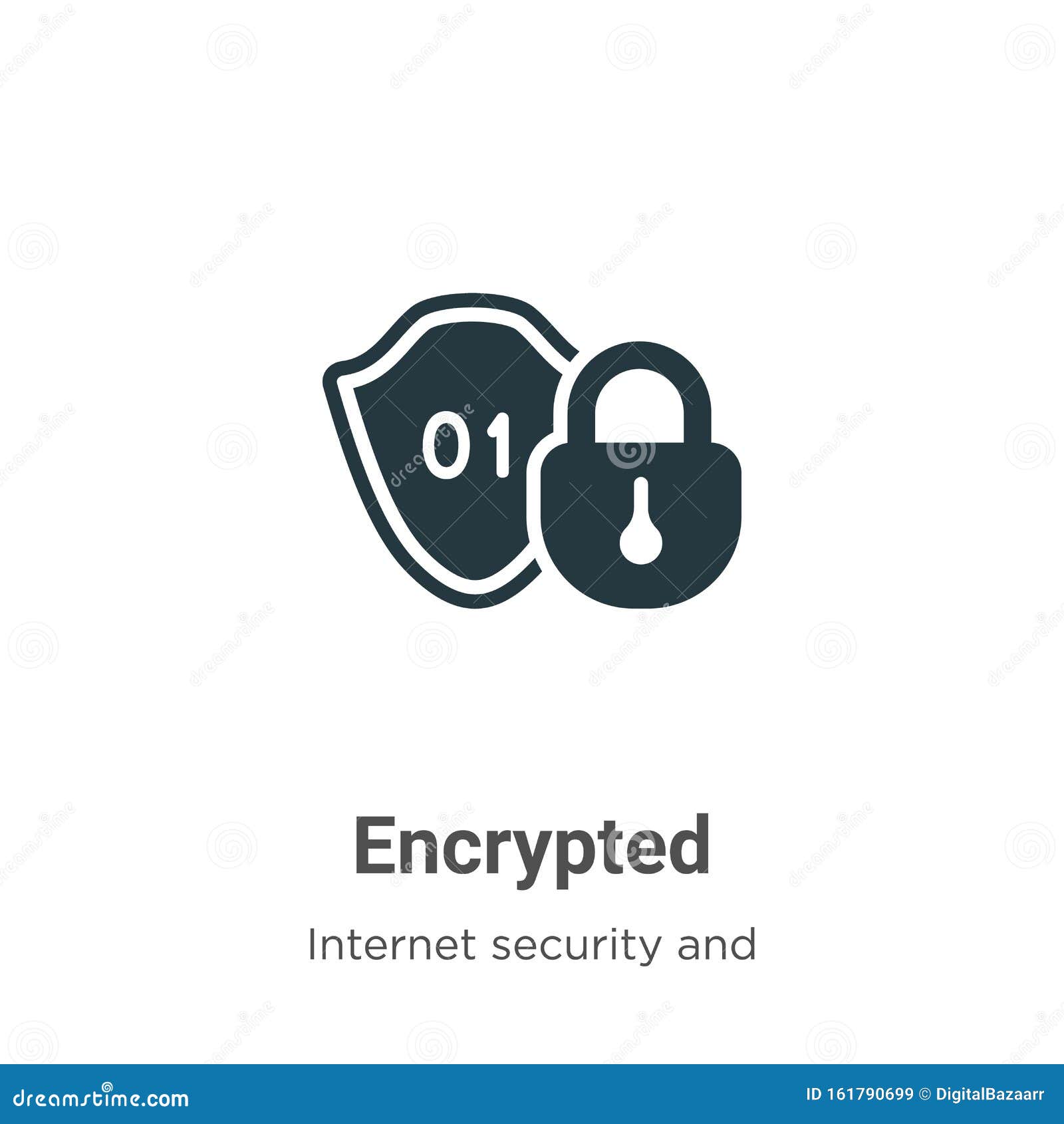 Encrypted Vector Icon On White Background. Flat Vector Encrypted Icon ...
