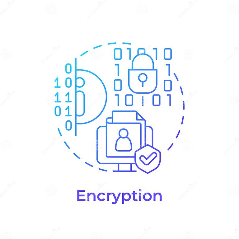 Encryption Blue Gradient Concept Icon Stock Illustration - Illustration ...