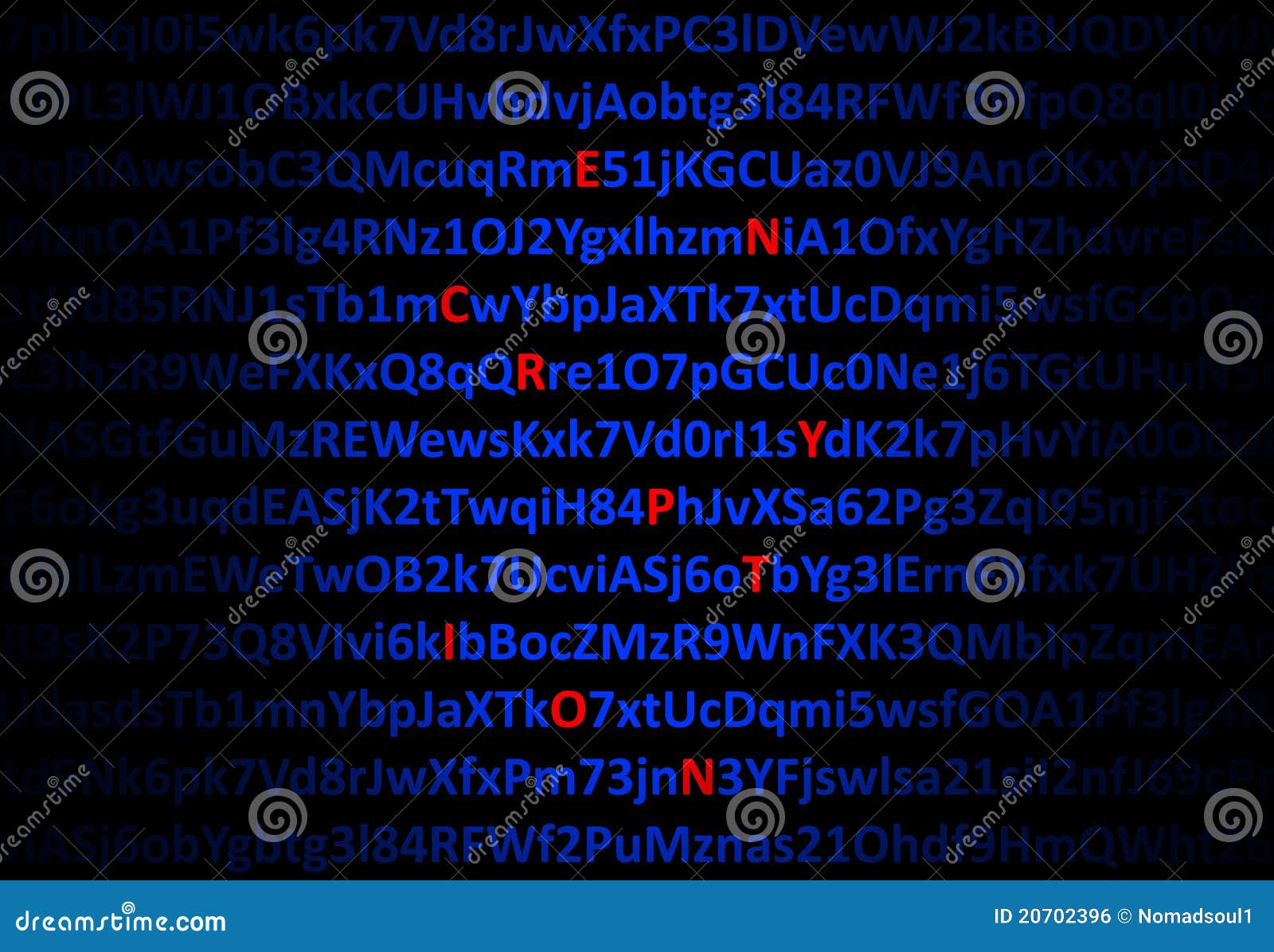 Encryption Concept - Red Decrypted Letters Stock Illustration ...