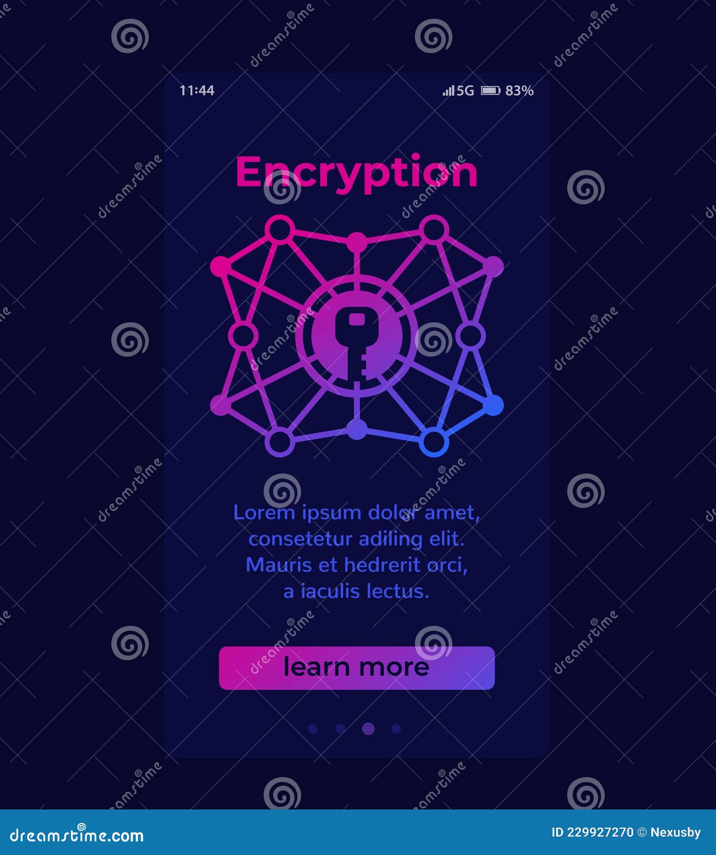 Encryption and Data Protection, Mobile Banner Stock Vector ...